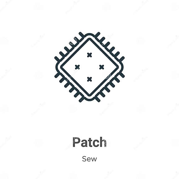 Patch Outline Vector Icon. Thin Line Black Patch Icon, Flat Vector ...
