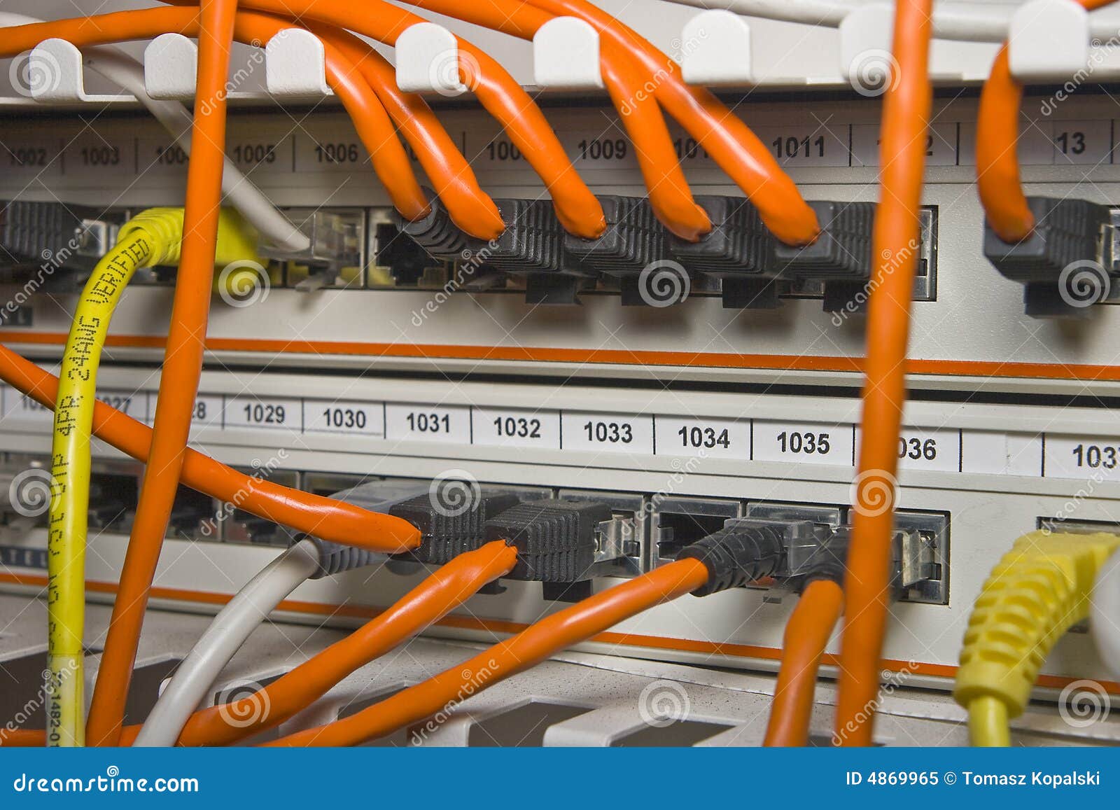 Patch panel stock image. Image of data, plugs, router - 4869965
