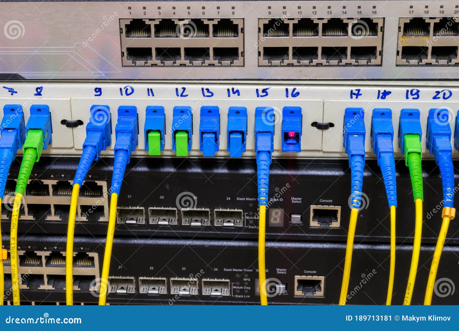The Patch Panel is Blank and Busy Ports. with an Empty Port Shines a ...