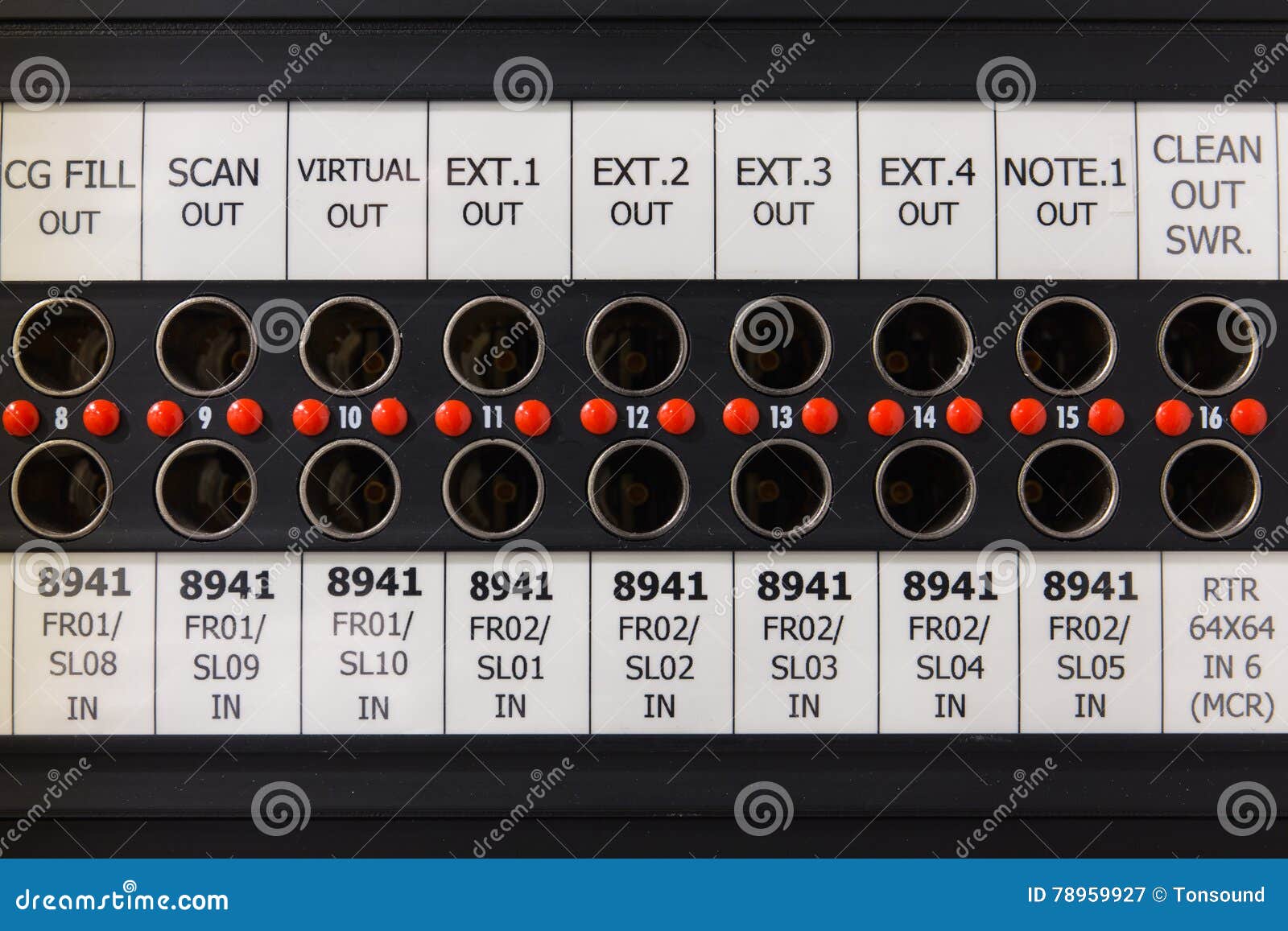 Patch Panel that is Equipped for Broadcast. Stock Image - Image of ...