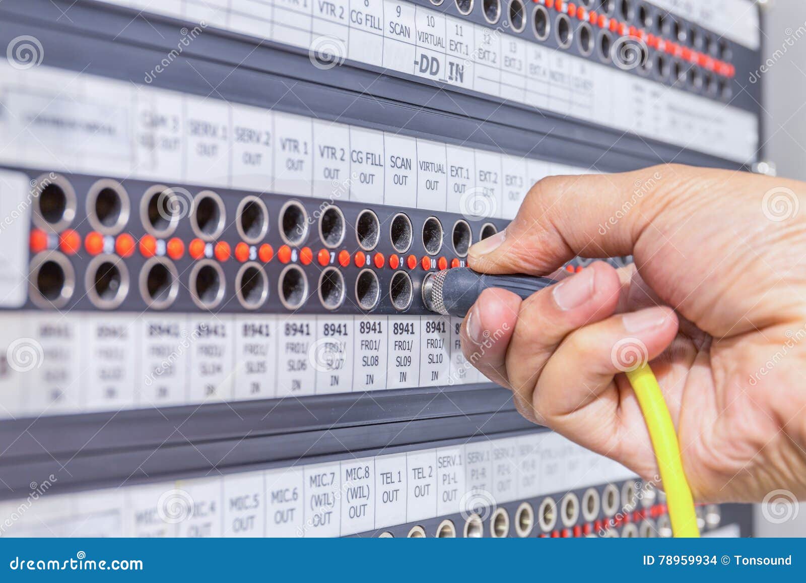 Patch Panel that is Equipped for Broadcast. Stock Photo - Image of ...