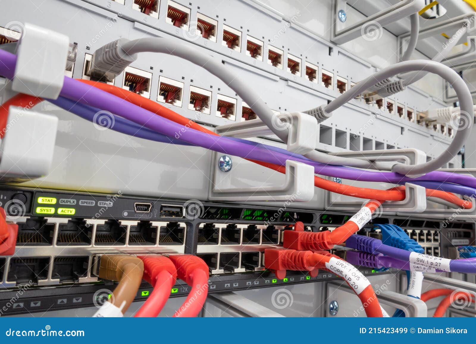 Patch Panel, Internet Cables Stock Image - Image of internet, connected ...