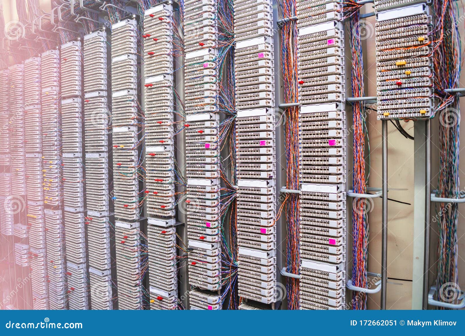 Patch Panel Ip Telephony is Installed on the Wall of the Data Center ...