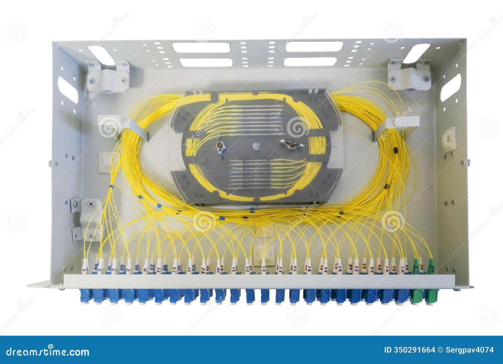 Patch Panel with Optical Fibers Inside Stock Photo - Image of fiber ...