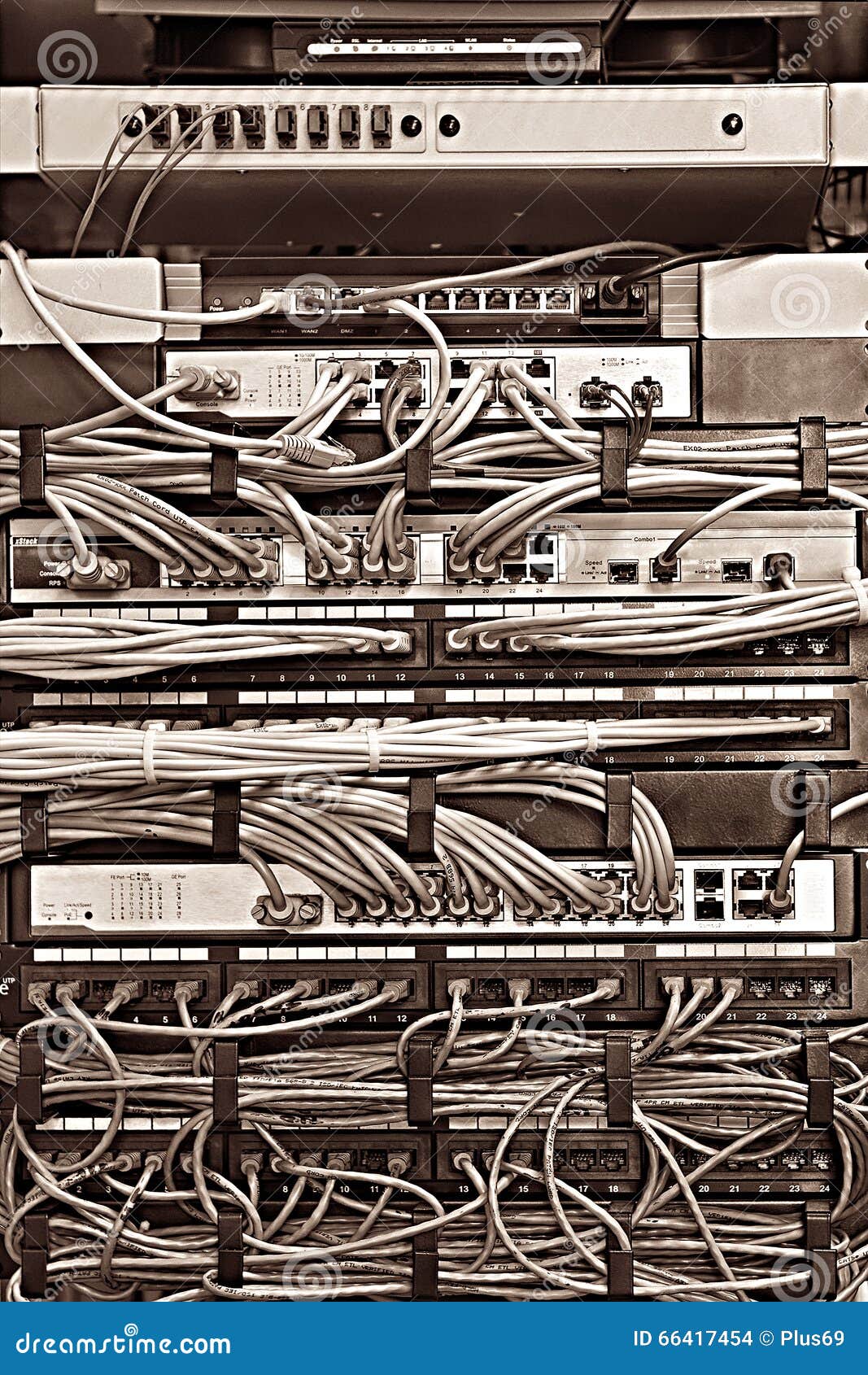 Patch Panel Server Rack with Cords in Different Colors Stock Photo ...