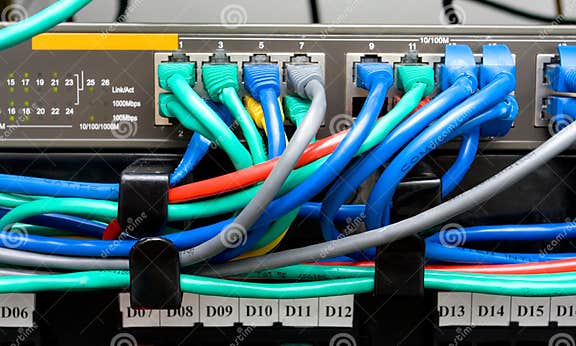 Patch panel and switch stock image. Image of connect - 10379039