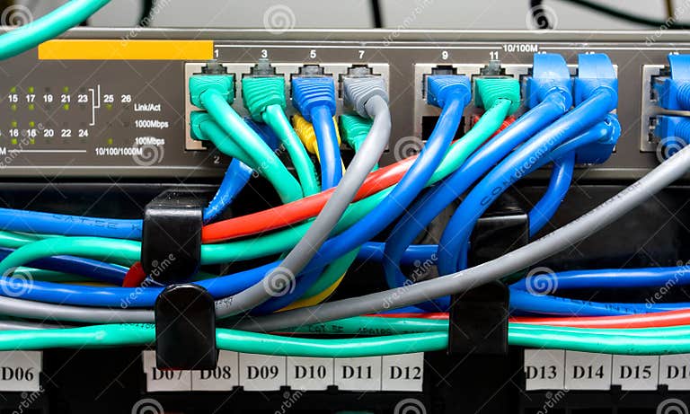 Patch panel and switch stock image. Image of connect - 10379039