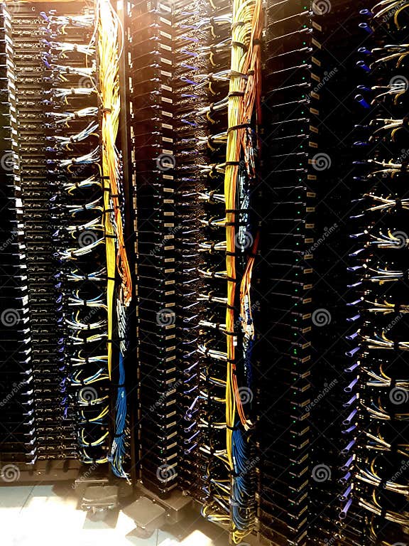 Ethernet Cables in a Supercomputing Data Center Stock Photo - Image of ...
