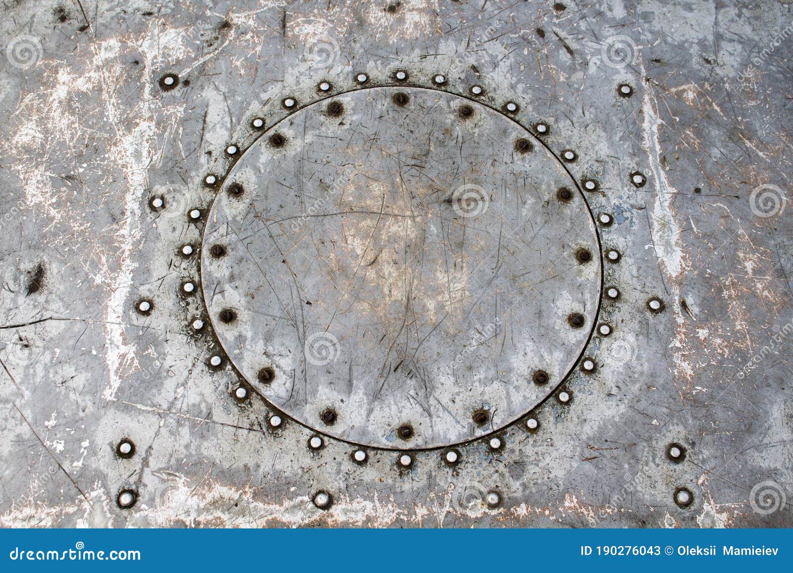 Patch Round Shape of the Welded Metal Rivets on Old Metal Surface ...
