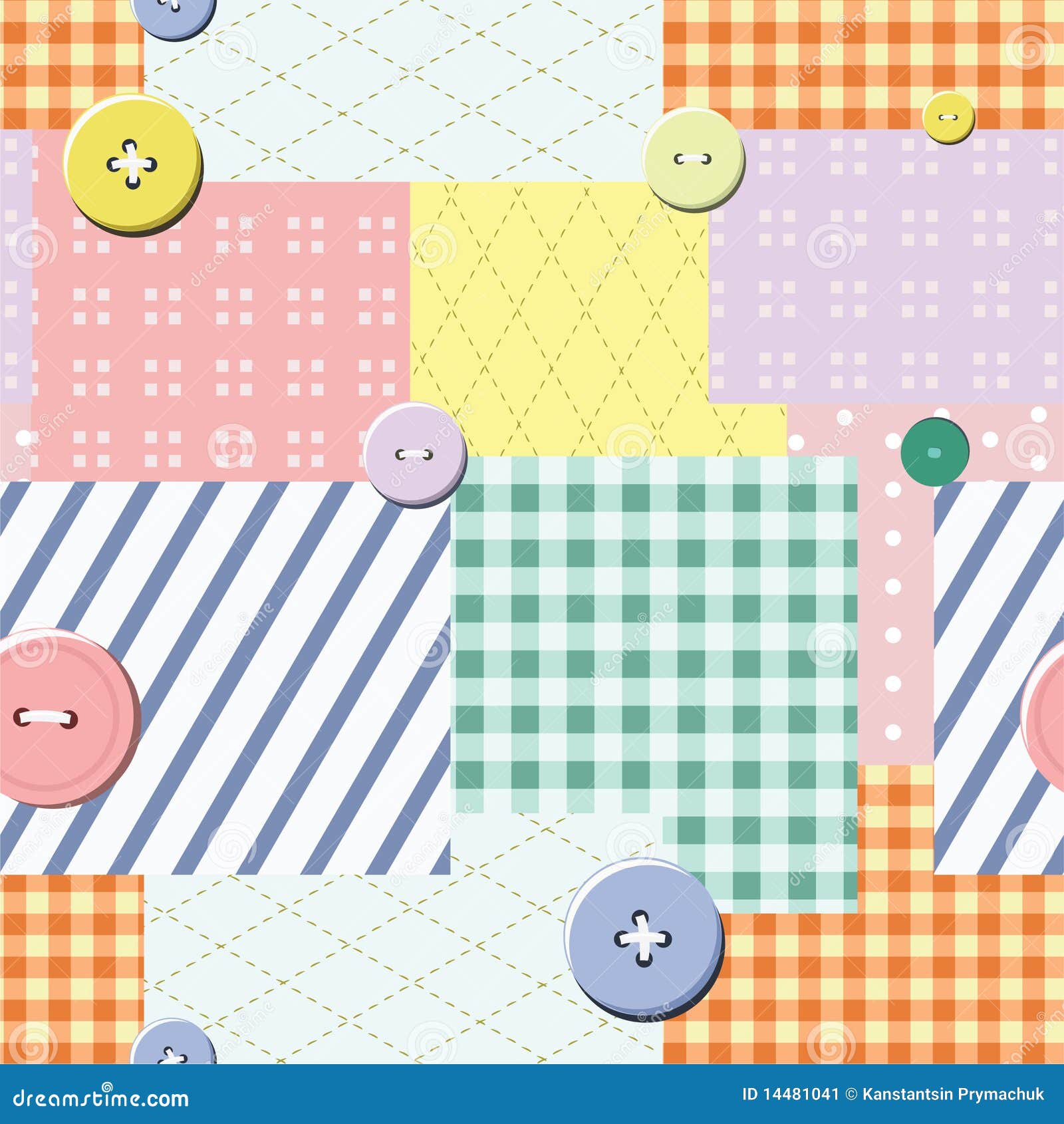 Patch Seamless Pattern. Vector Stock Vector - Illustration of fabric ...