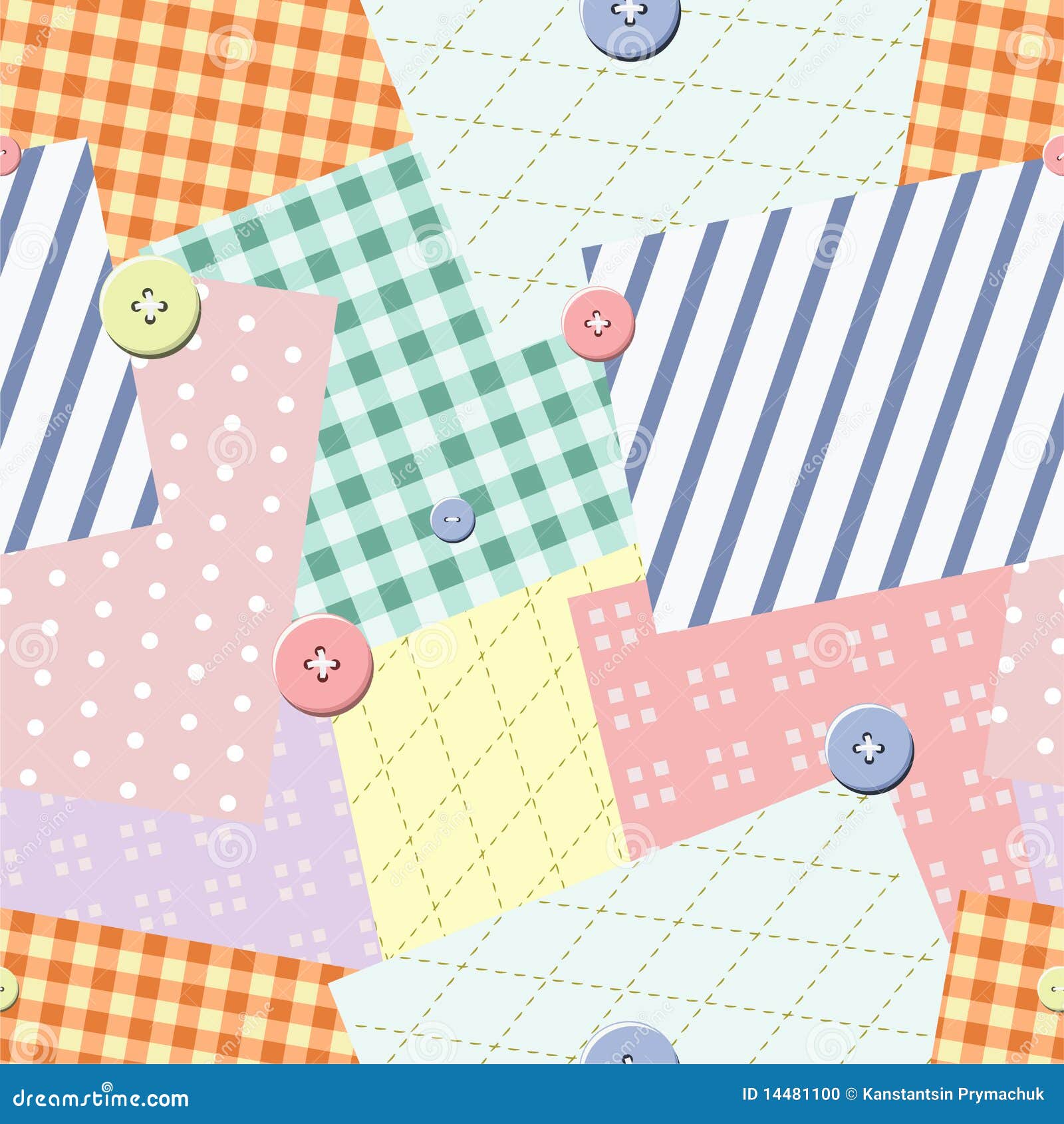 Patch Seamless Pattern. Vector Stock Vector - Illustration of circle ...