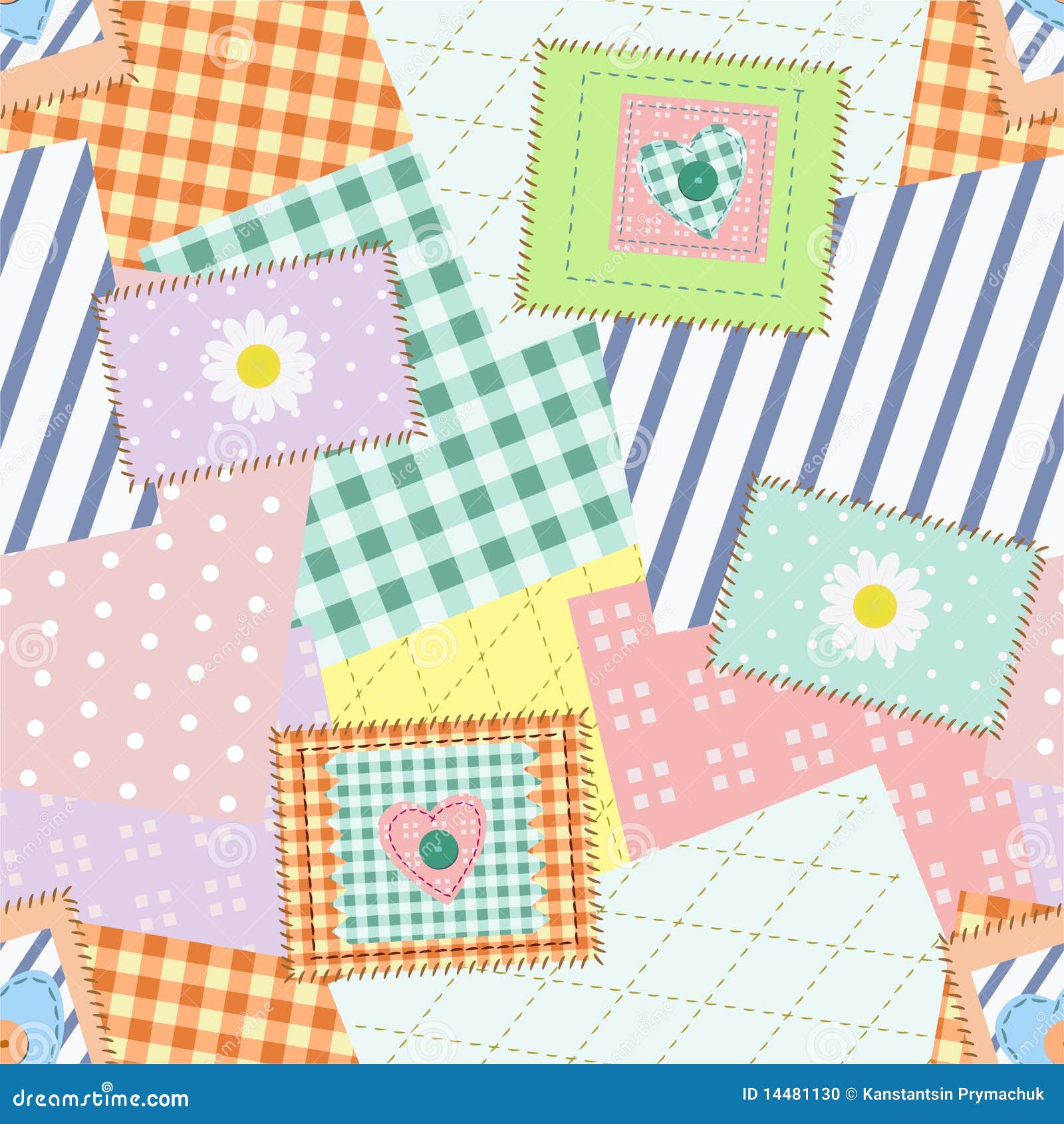 Patch Seamless Pattern. Vector Stock Vector - Illustration of graphic ...