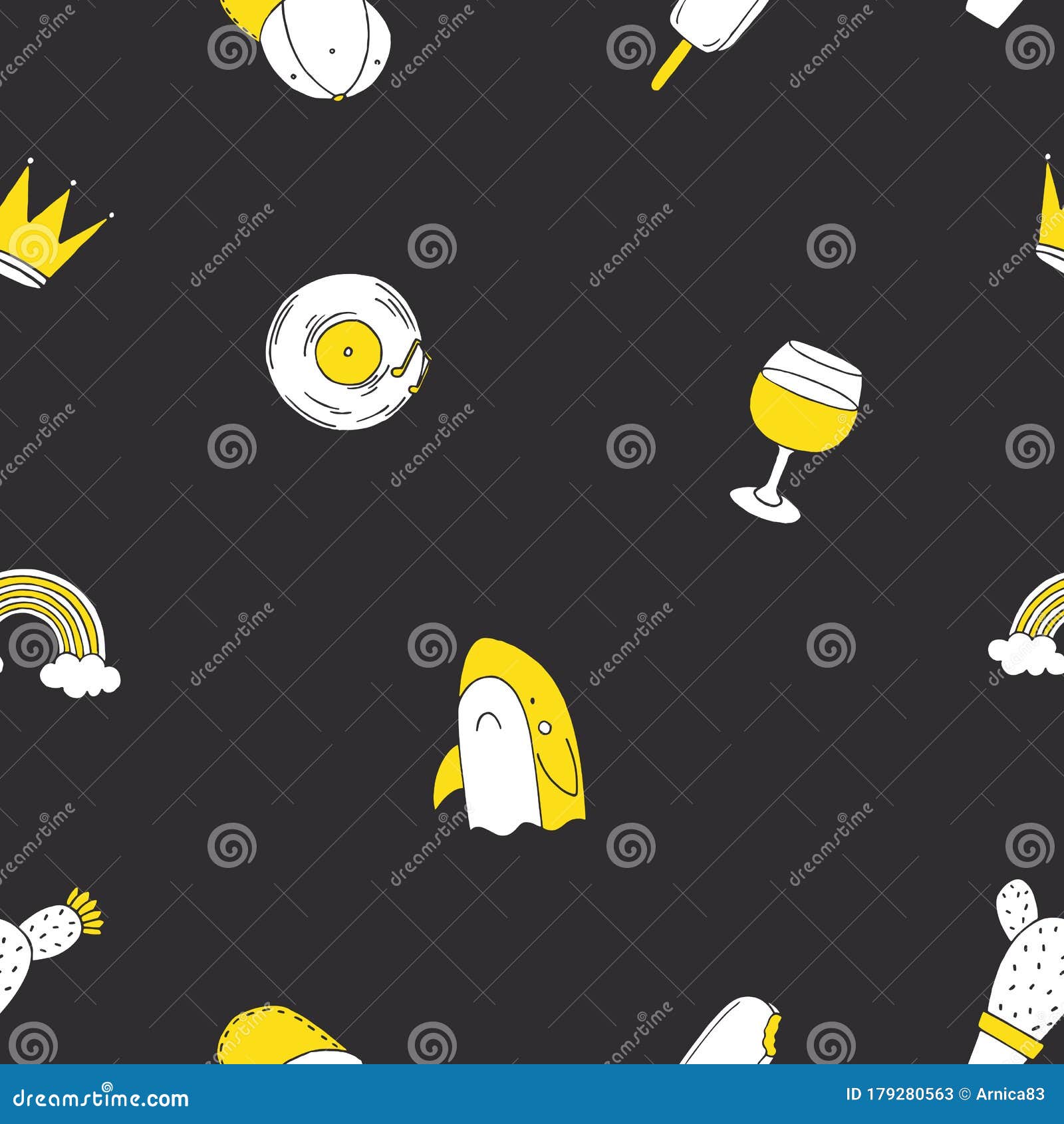 Patch Set on Black Background Stock Vector - Illustration of girl ...