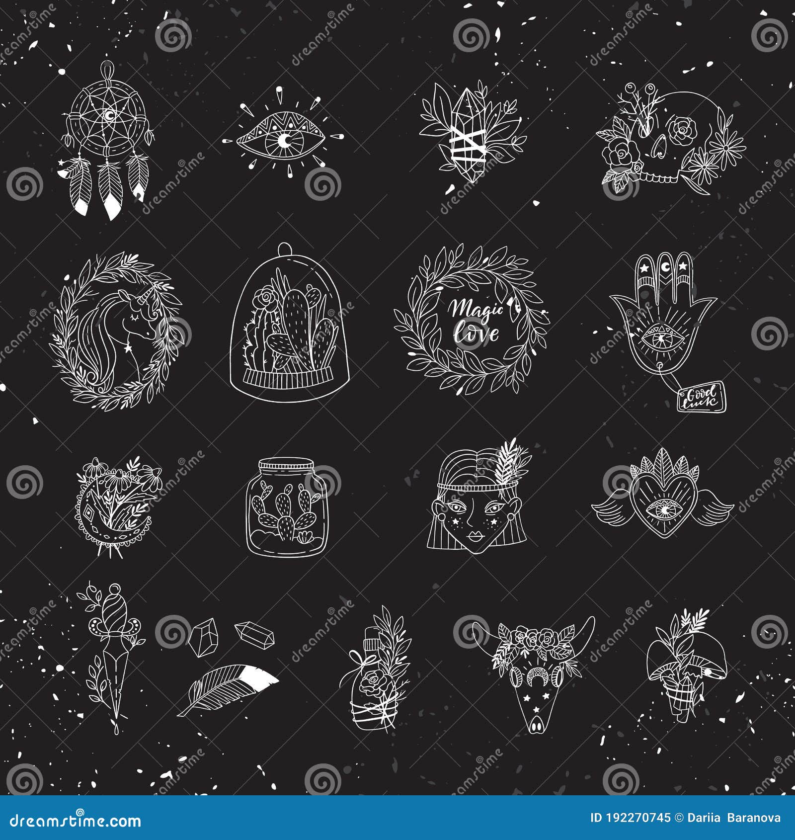 Patch Set of Magic and Witchcraft. Wild Magic Style Design Stock Vector ...