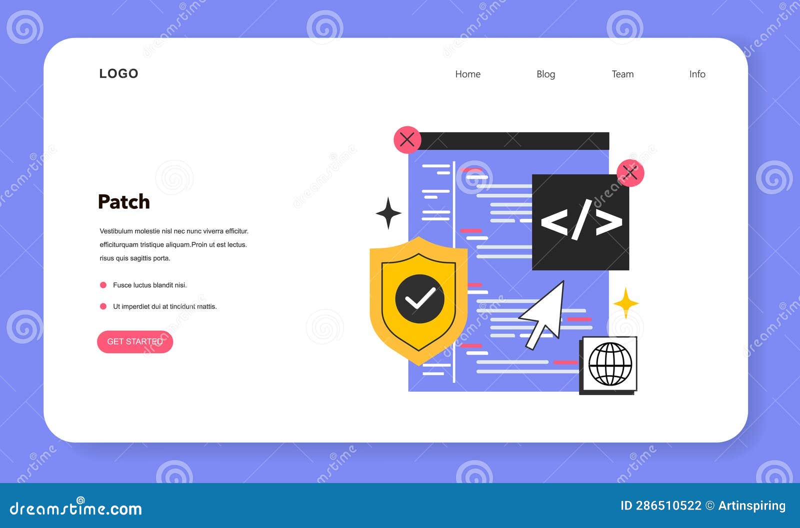 Patching Software Blue Gradient Concept Icon Cartoon Vector ...