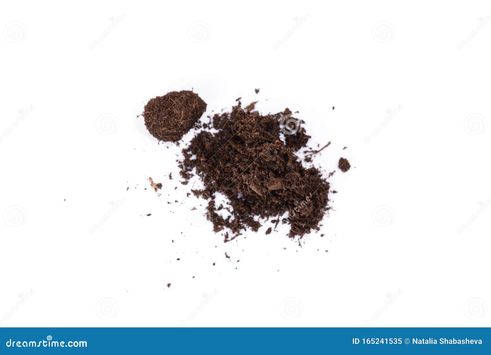 Patch of Soil or Mud Isolated on White Background Stock Image - Image ...