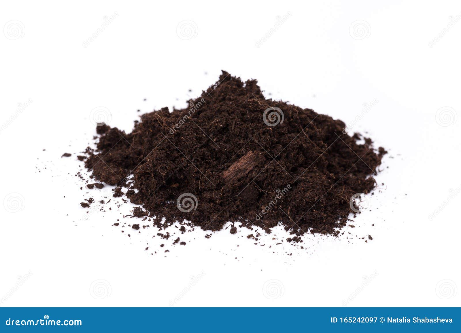 Patch of Soil or Mud Isolated on White Background Stock Image - Image ...