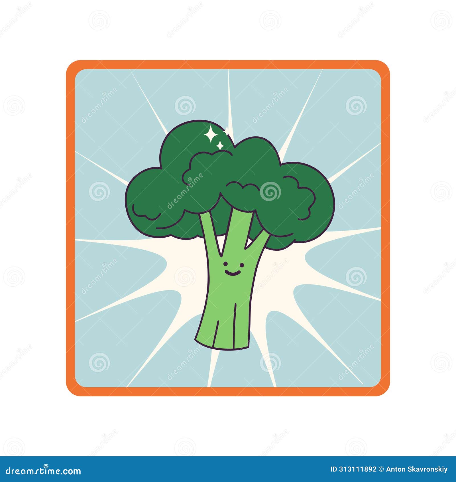 Patch Sticker Cute Baby Broccoli Stock Vector - Illustration of gourmet ...