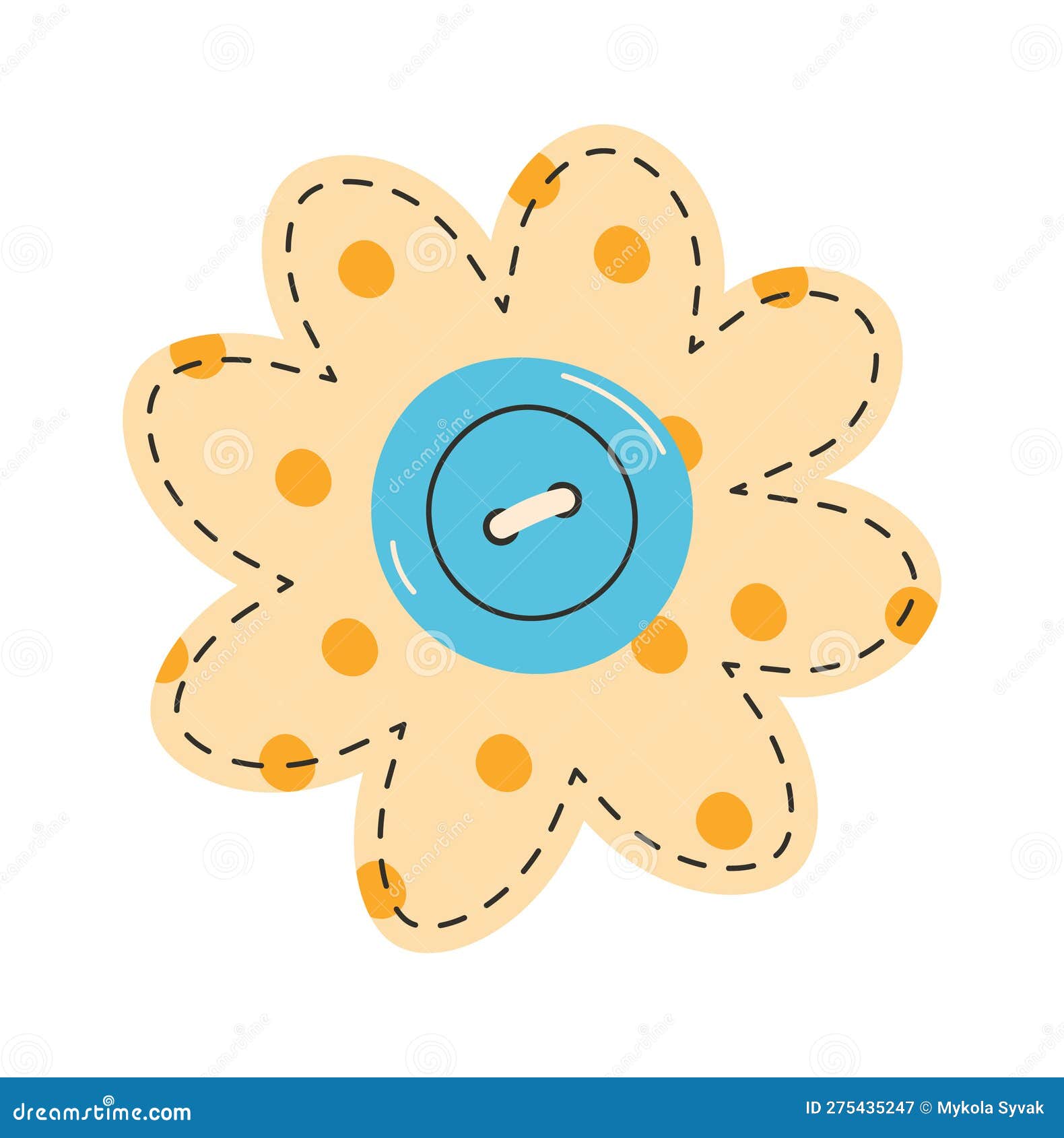 Patch Stitched Flower stock vector. Illustration of embroidery - 275435247