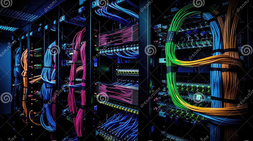 Patch structured cabling stock illustration. Illustration of ...