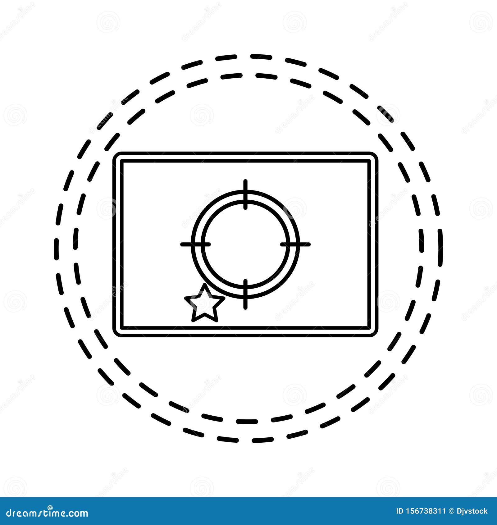 Patch of Target with Paper Document Isolated Icon Stock Illustration ...