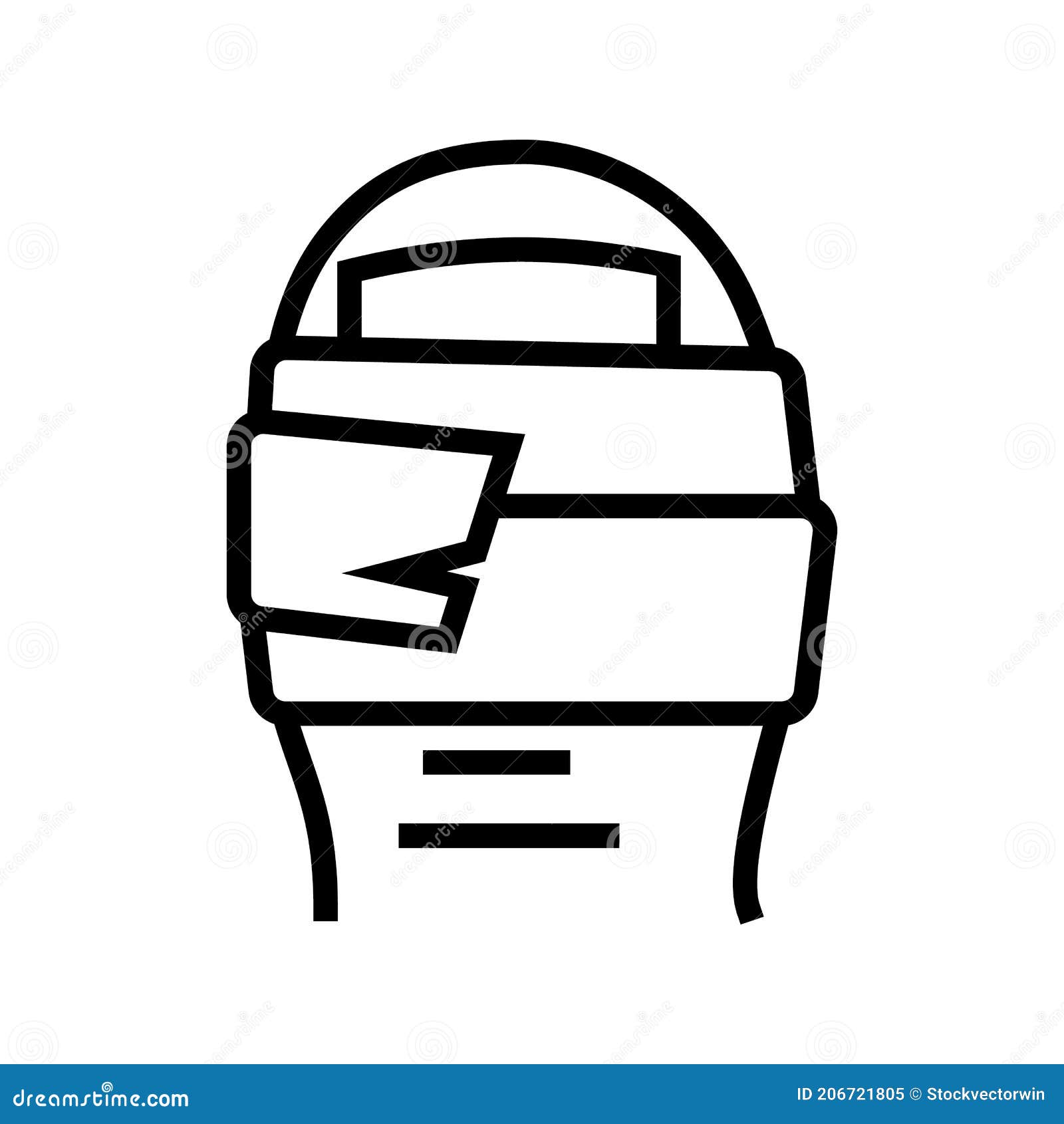 Patch on Toe Line Icon Vector Illustration Stock Illustration ...
