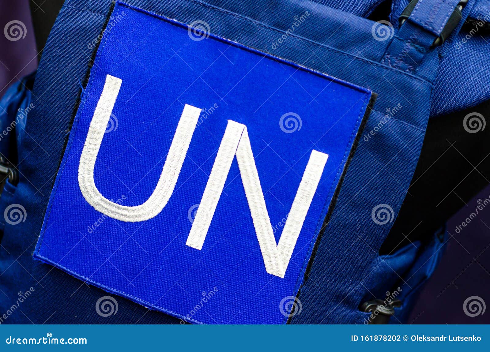 Patch United Nations on Flak Jacket Stock Photo - Image of jacket, sign ...