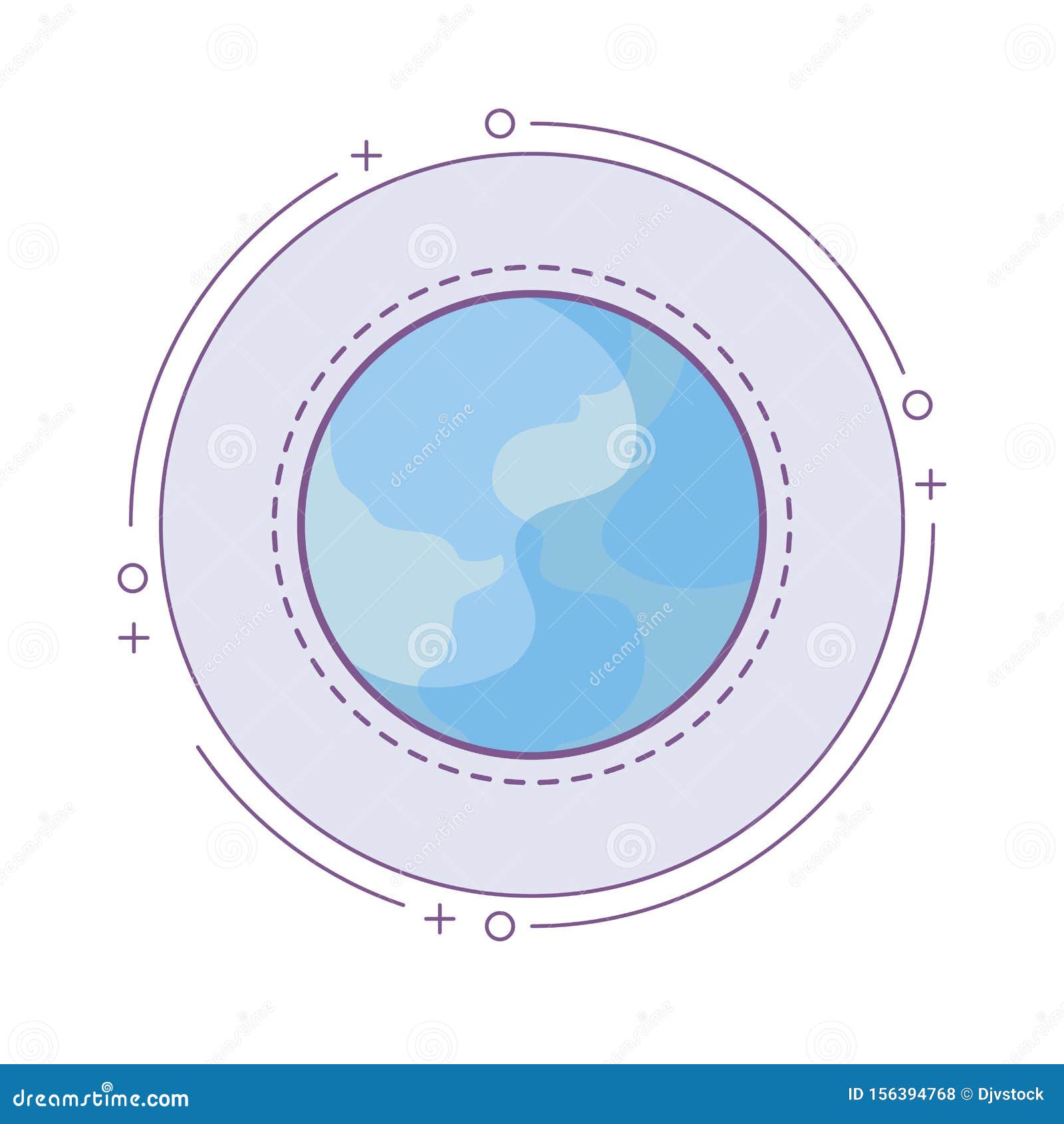 Patch of World Planet Earth in Frame Circular Stock Illustration ...