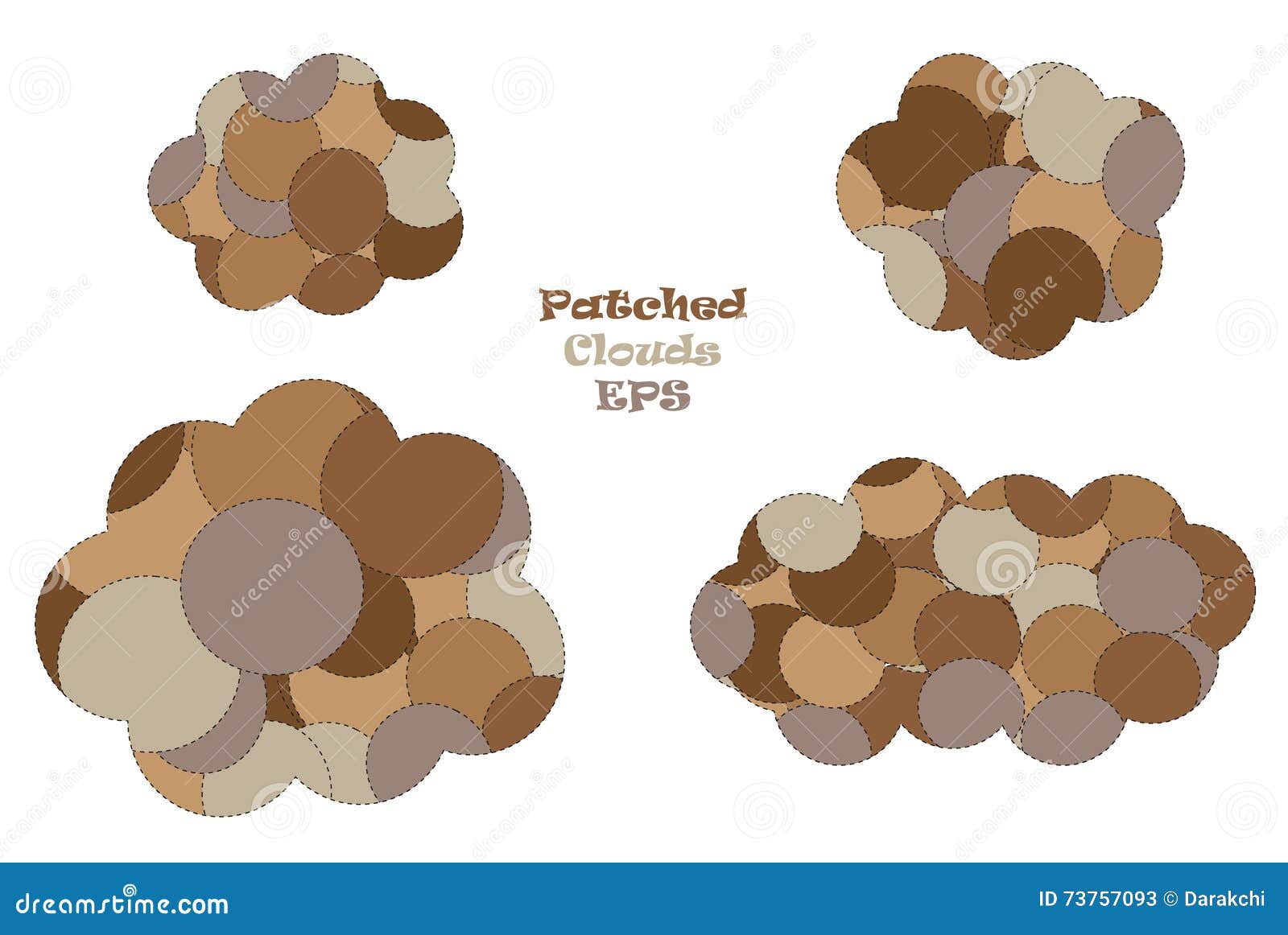 Patched Clouds Vector Illustration Set Stock Vector - Illustration of ...