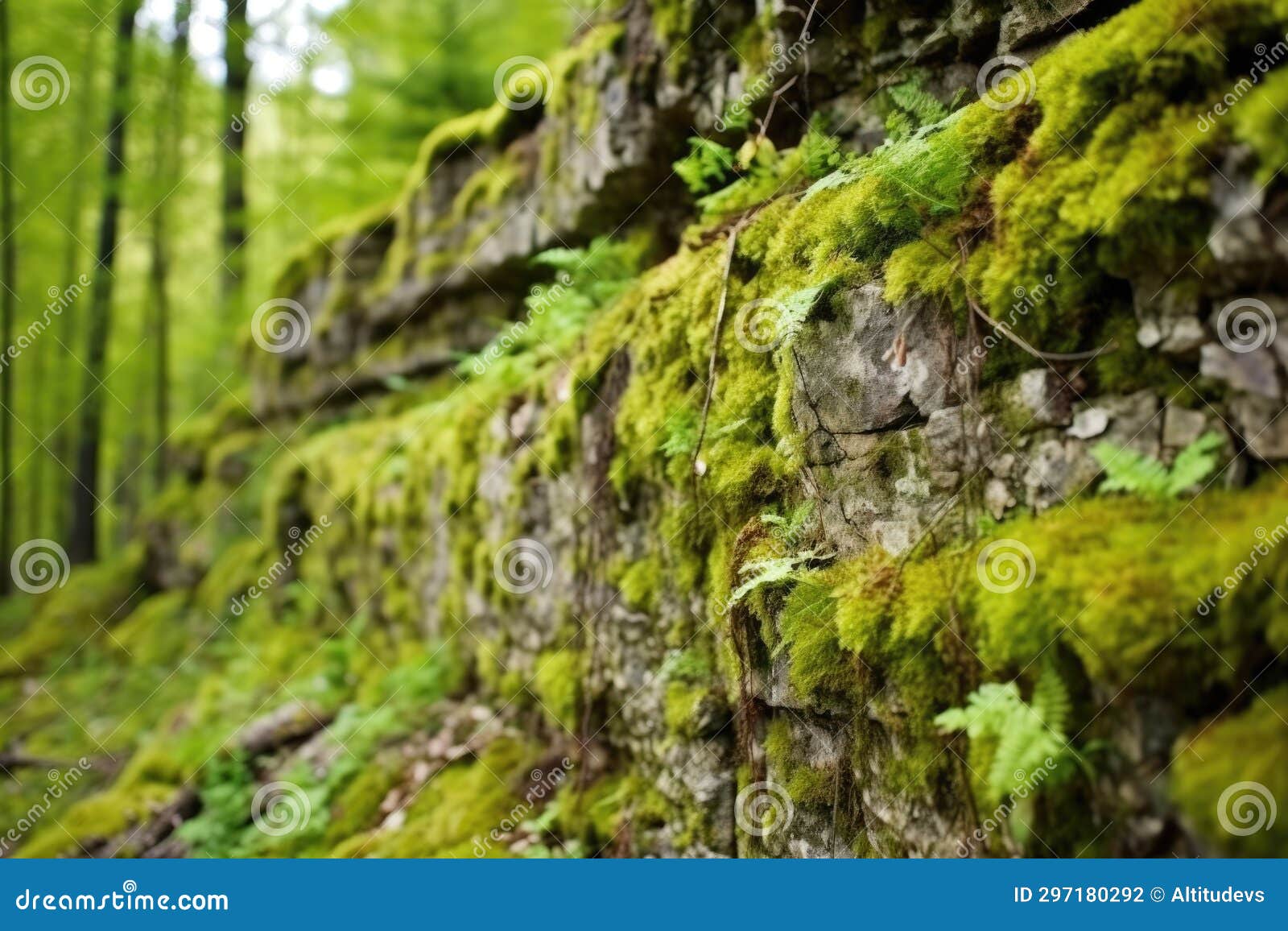 Patches of Moss on a Rough Cliff Surface Stock Photo - Image of nature ...
