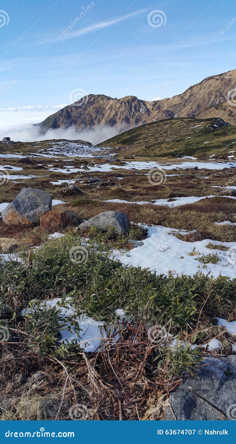 Patches of Snow on Rocky Plain Stock Image - Image of patches, plain ...