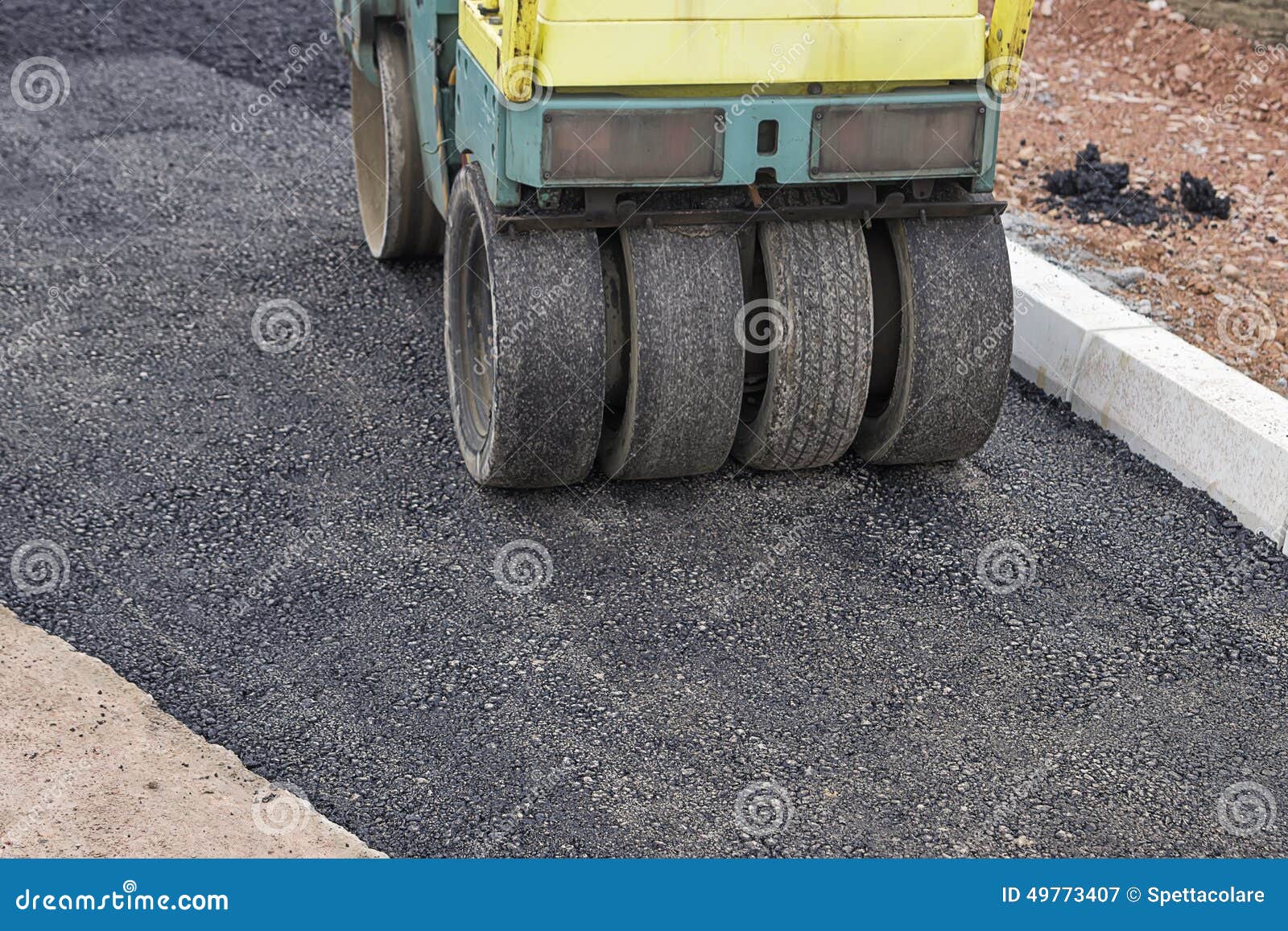 Patching Asphalt at Road Construction Site Stock Image - Image of site ...