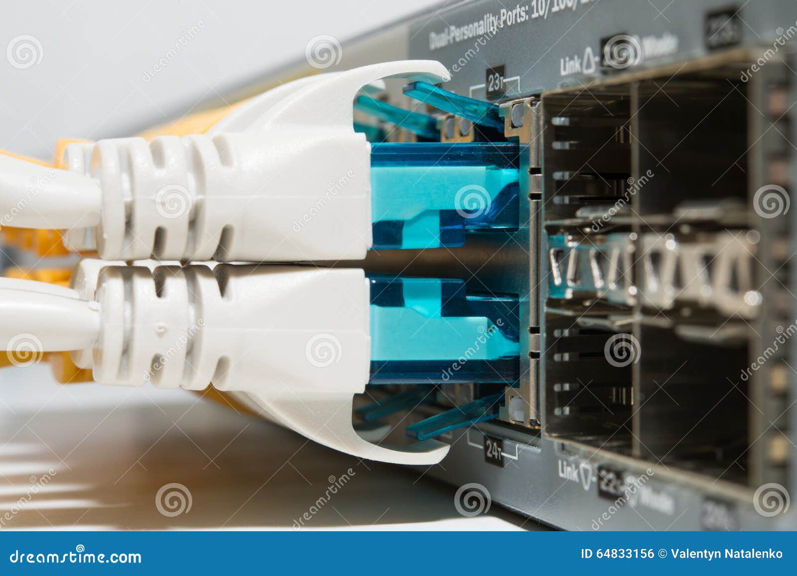 Patching Cords Connected Close Up Stock Photo - Image of communication ...