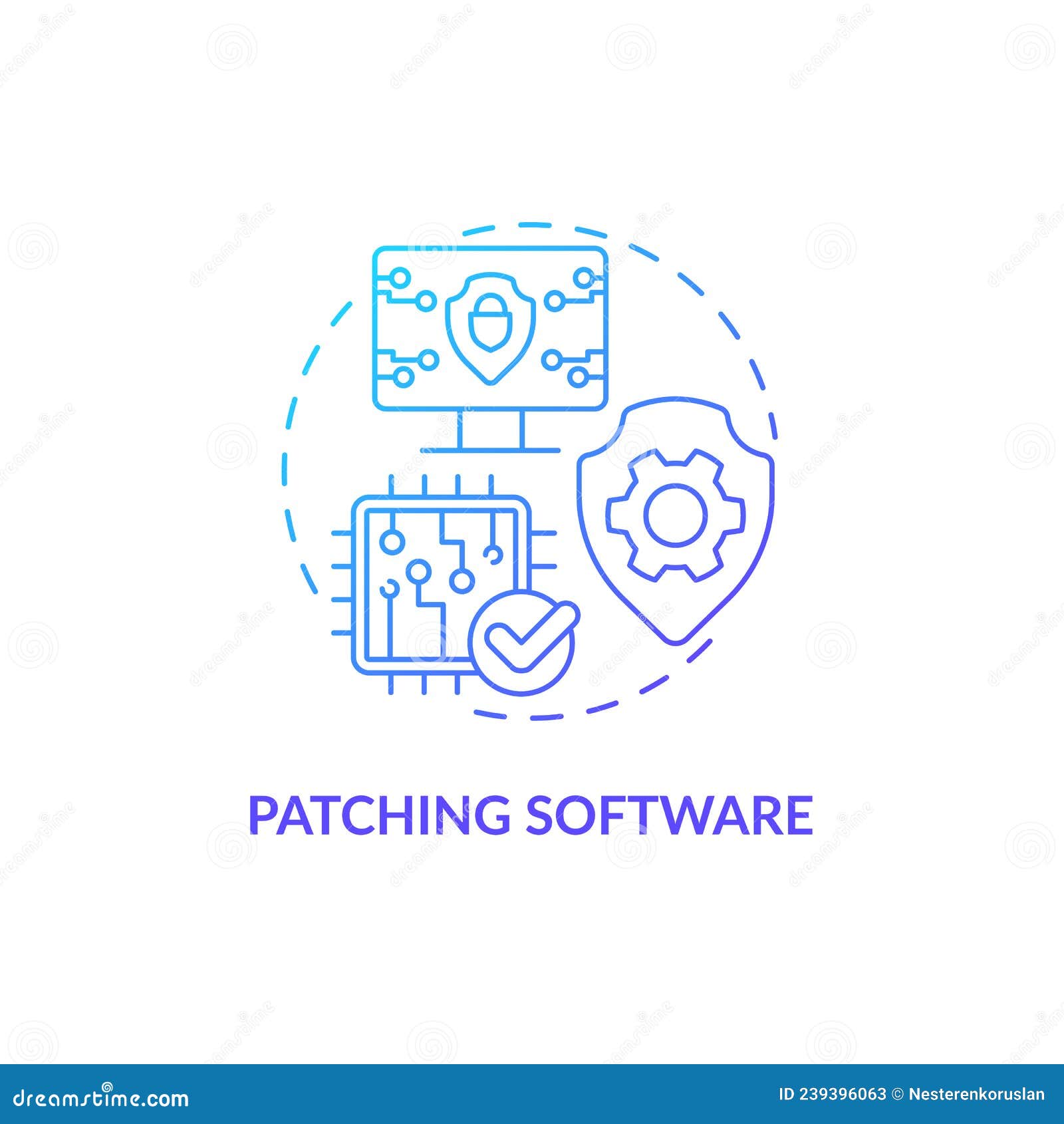 Patching Software Blue Gradient Concept Icon Stock Vector ...