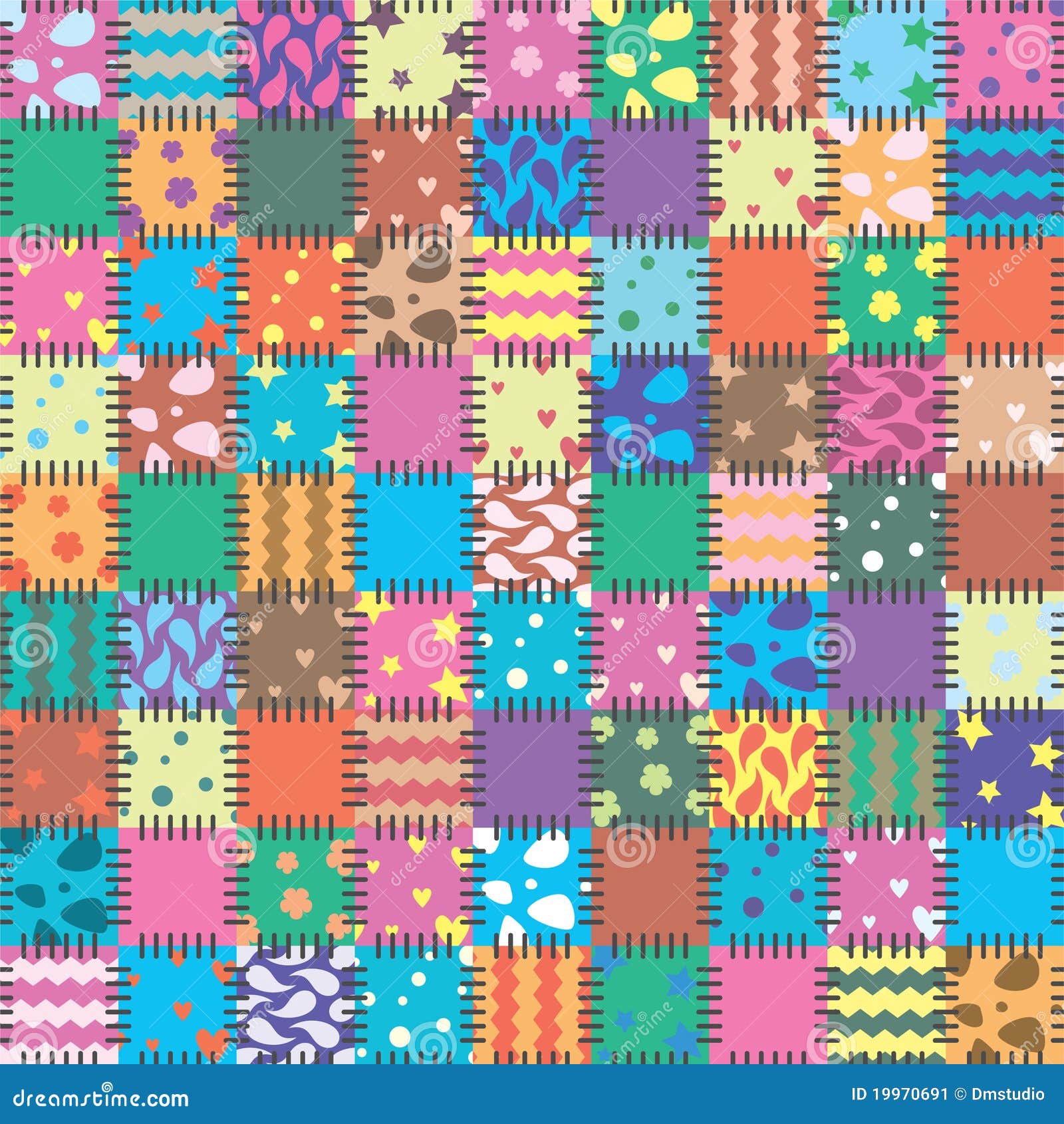Patchwork stock vector. Illustration of craft, beautiful - 19970691