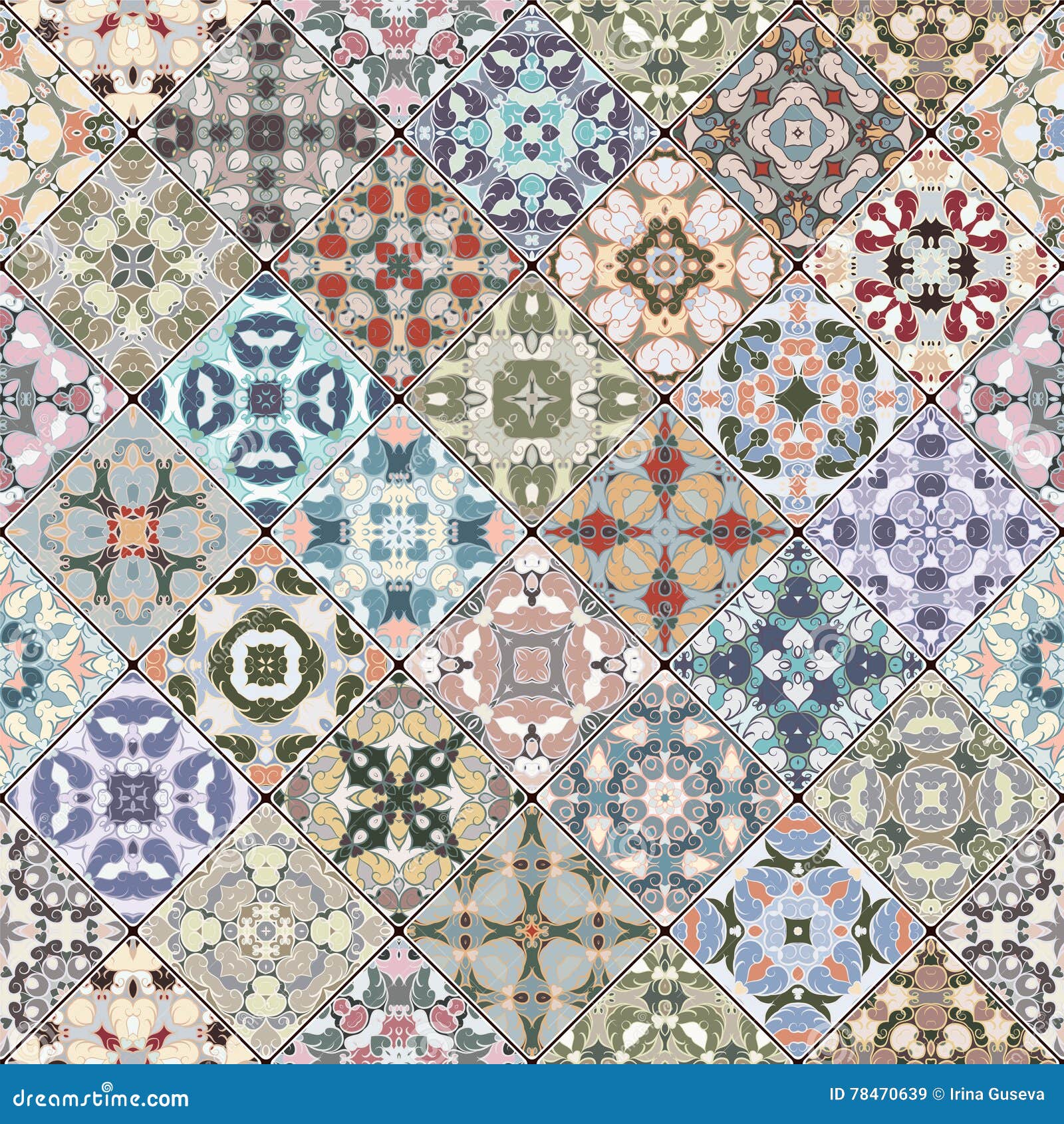 Patchwork Abstract Patterns Stock Vector - Illustration of fabric ...