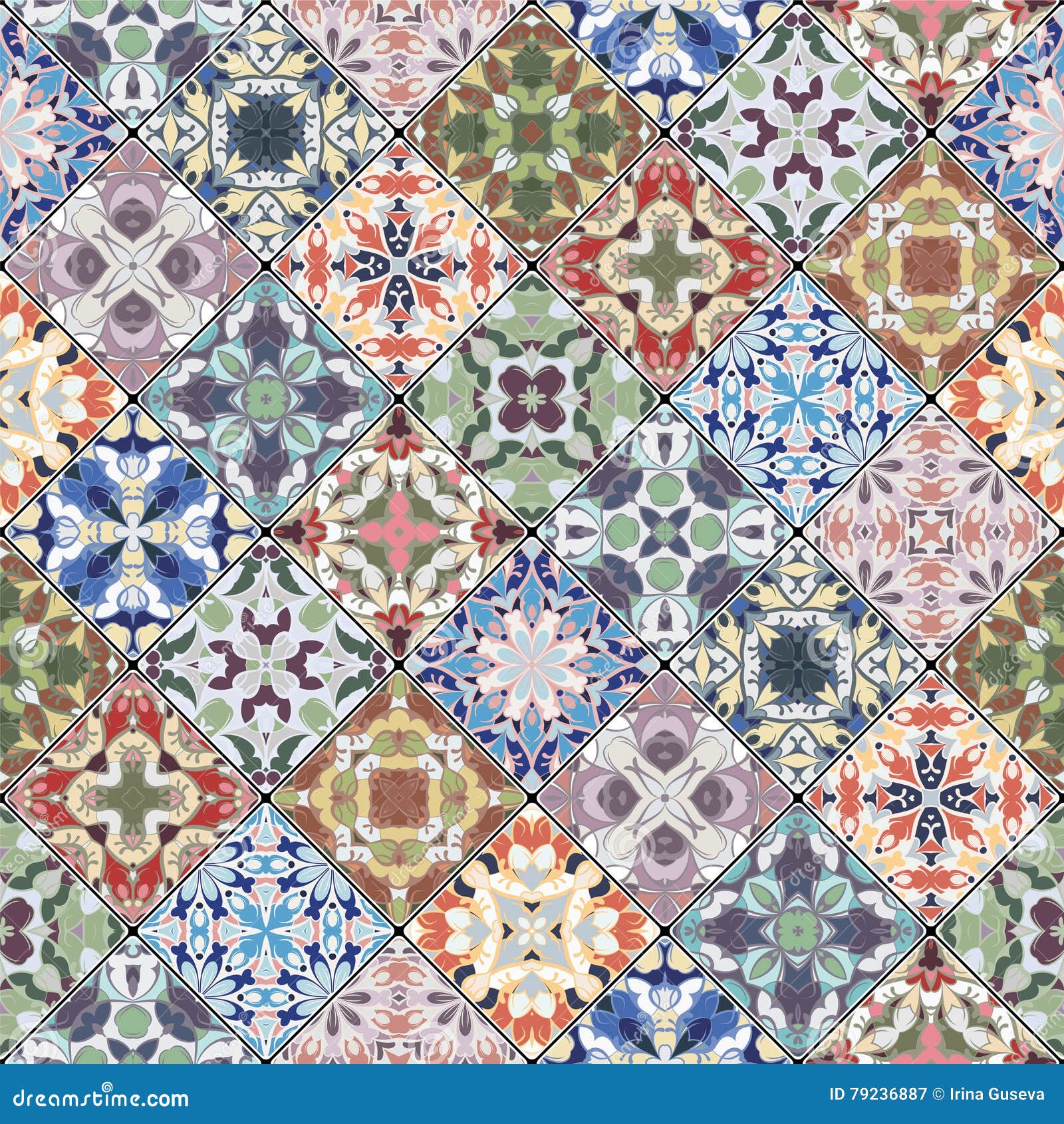 Patchwork Abstract Patterns Stock Vector - Illustration of decoration ...