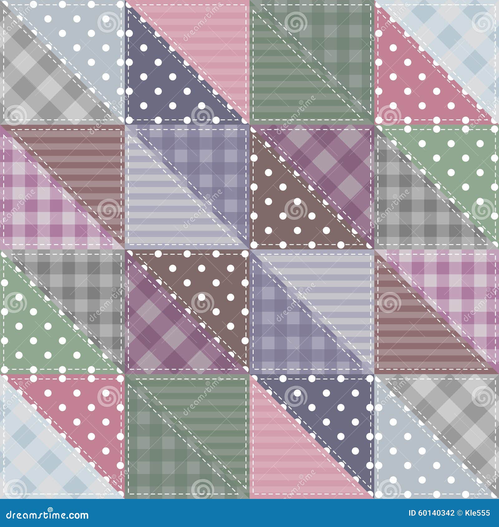 Patchwork Background with Different Patterns Stock Illustration ...