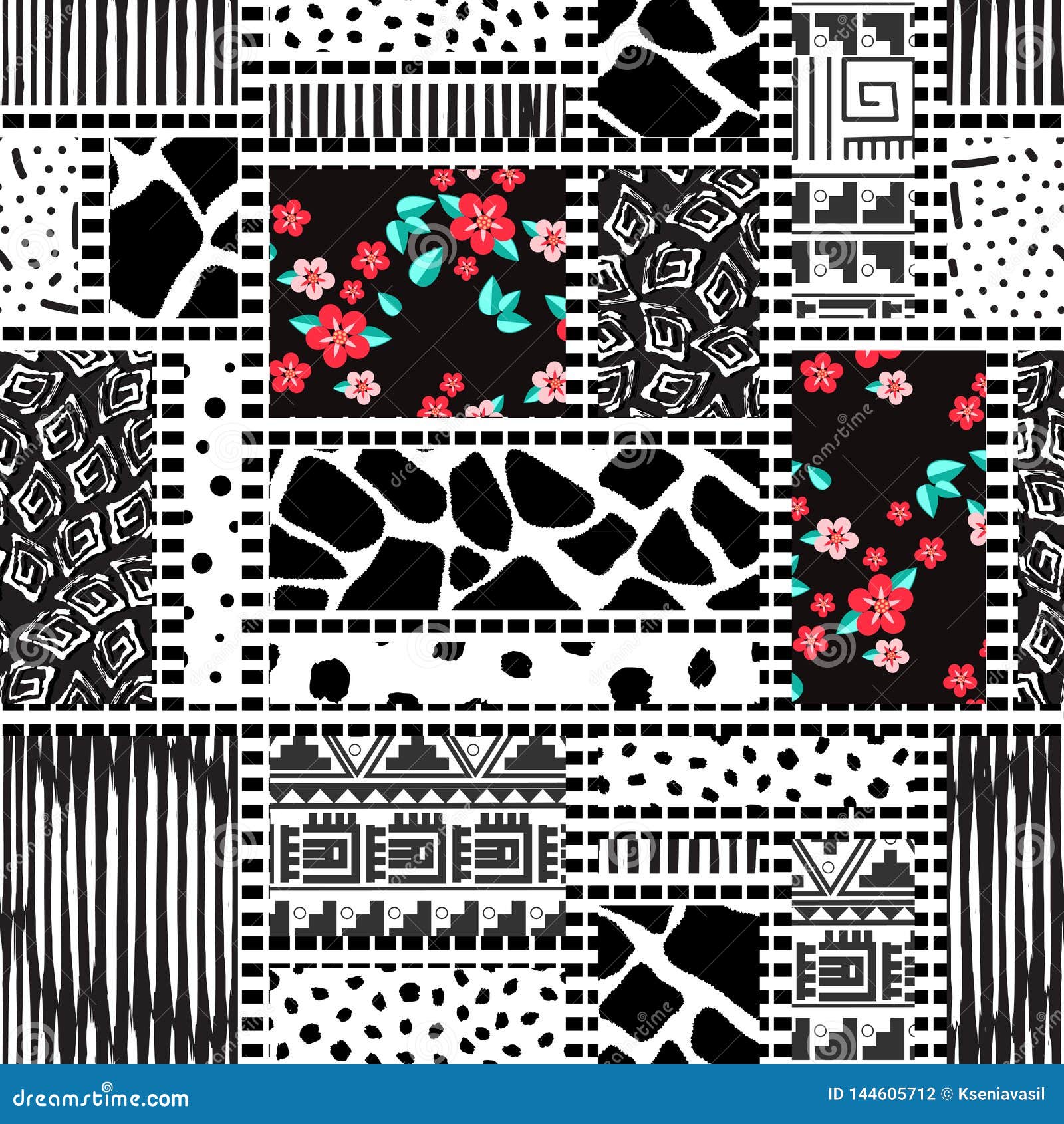 Patchwork Background Vector Stock Vector - Illustration of fabric ...