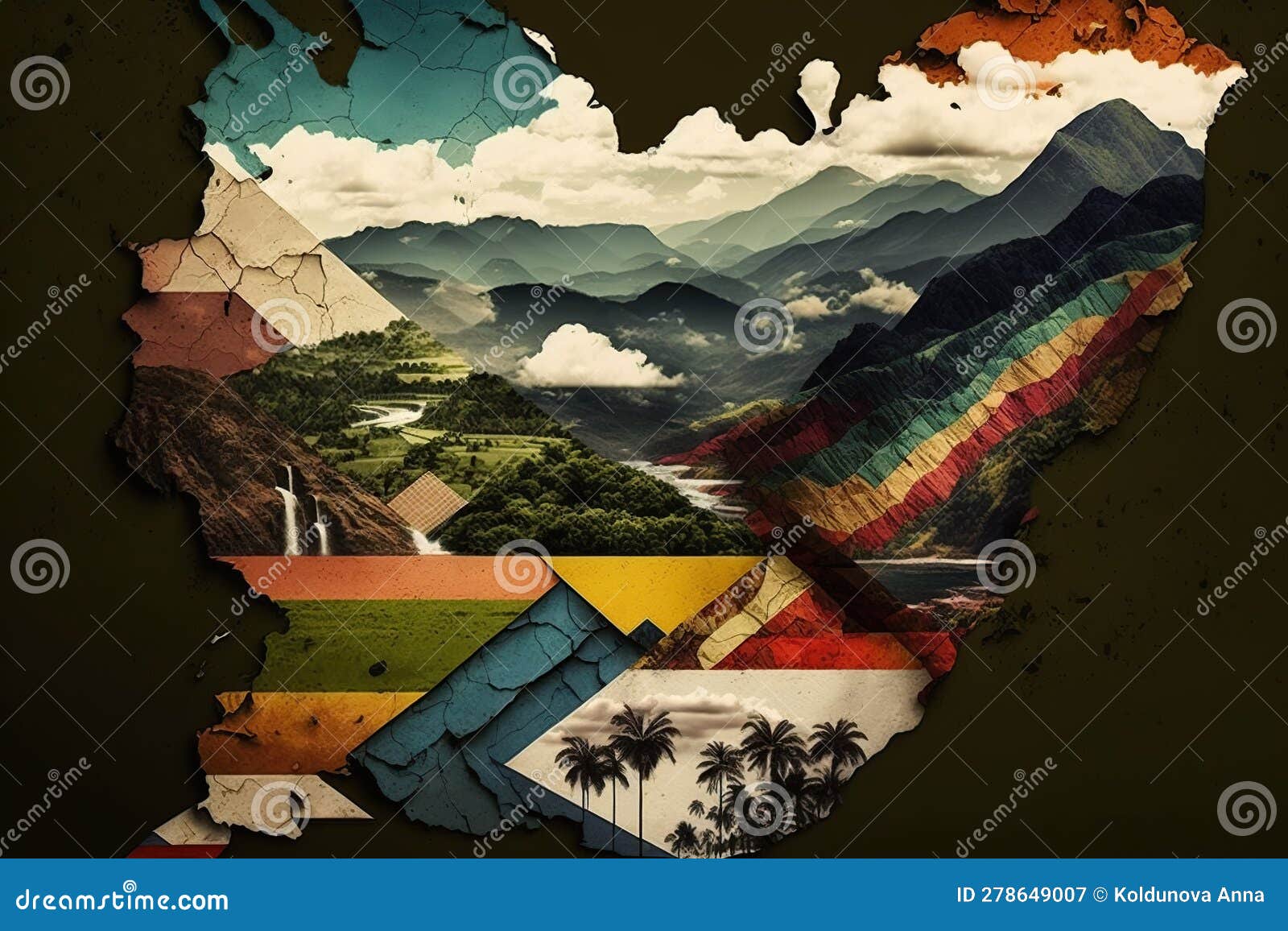Patchwork Background of Venezuela, Concept of Vibrant Textile, Created ...