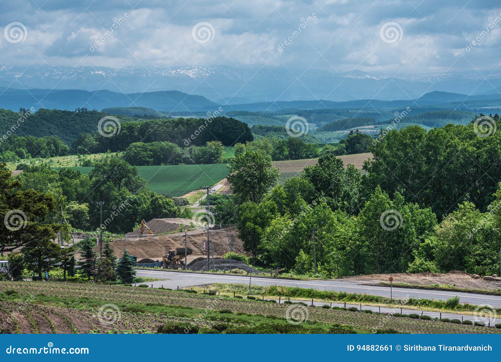 Patchwork in Biei, Hokkaido Prefecture, Japan Stock Image - Image of ...