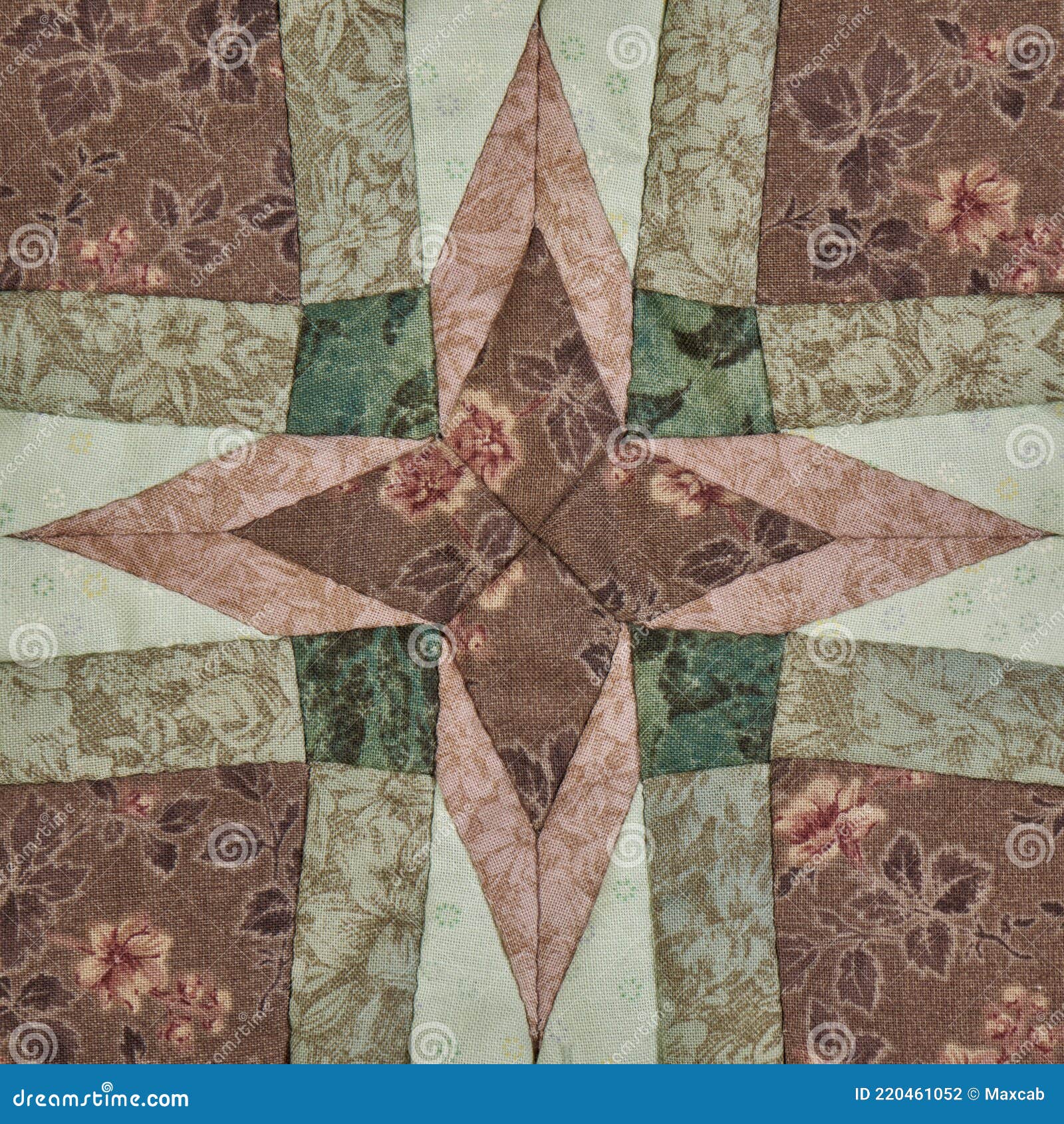 Patchwork Block from Pieces of Fabrics, Detail of Quilt Stock Photo ...