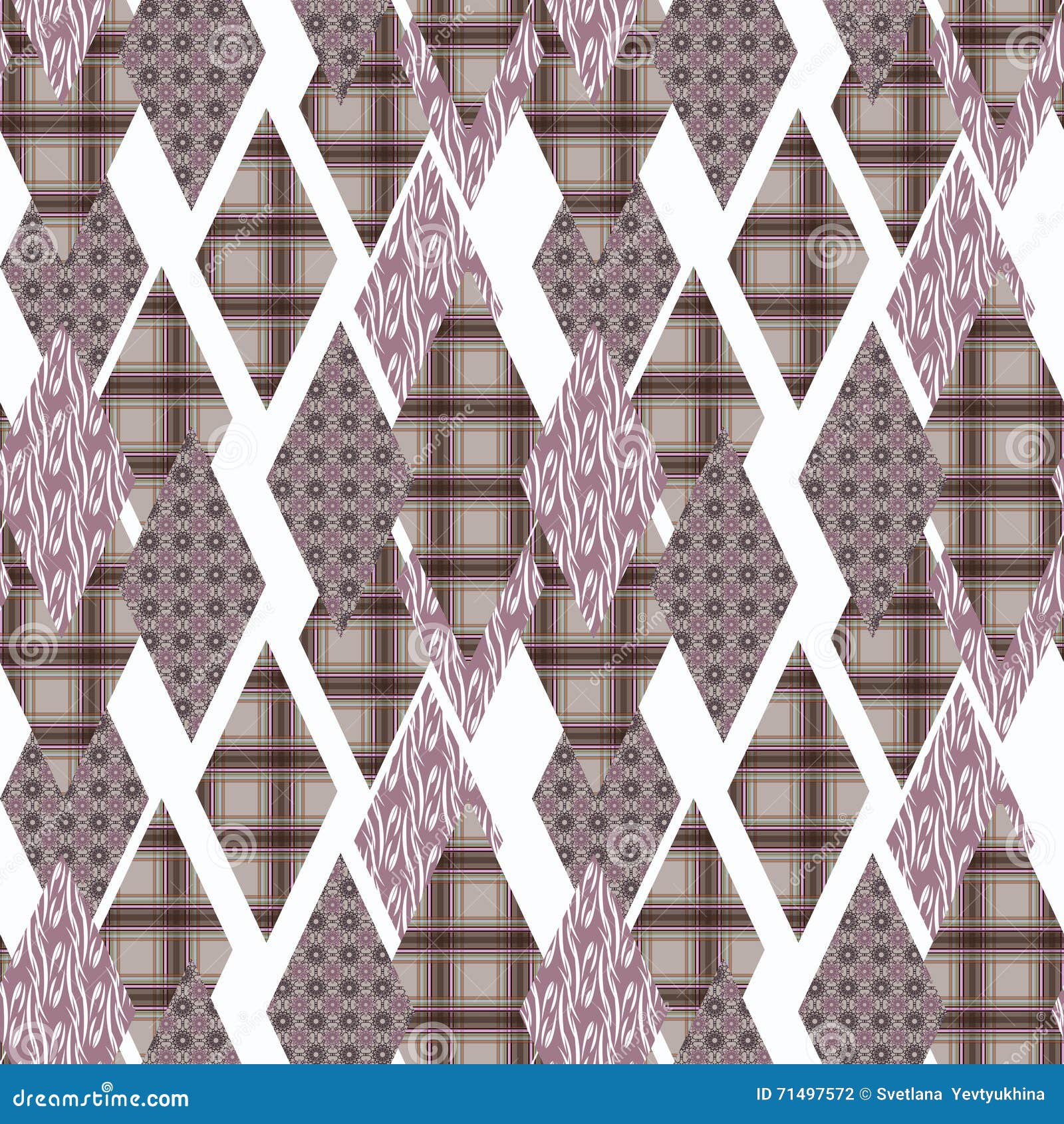 Patchwork Brown Seamless Pattern Texture White Background Stock ...