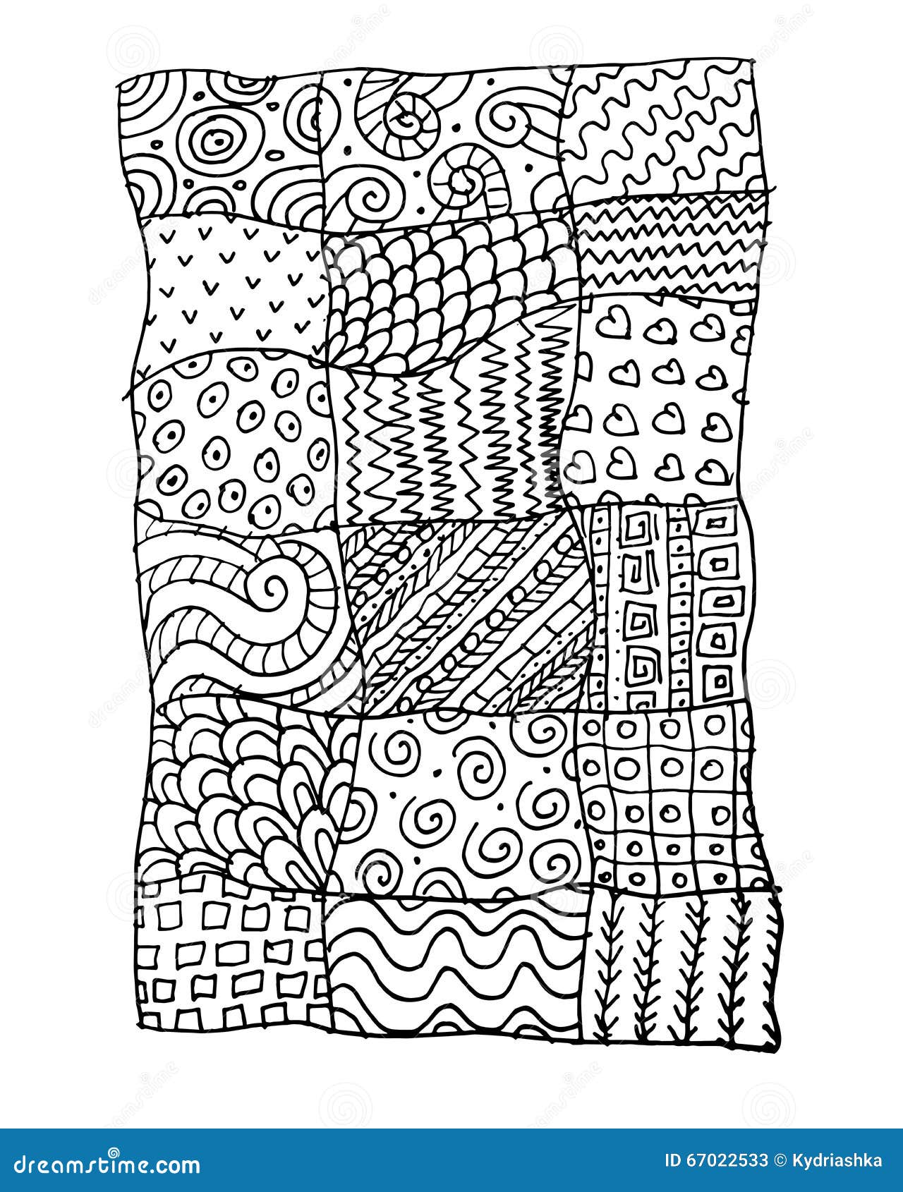 Patchwork Carpet, Sketch for Your Design Stock Vector - Illustration of ...