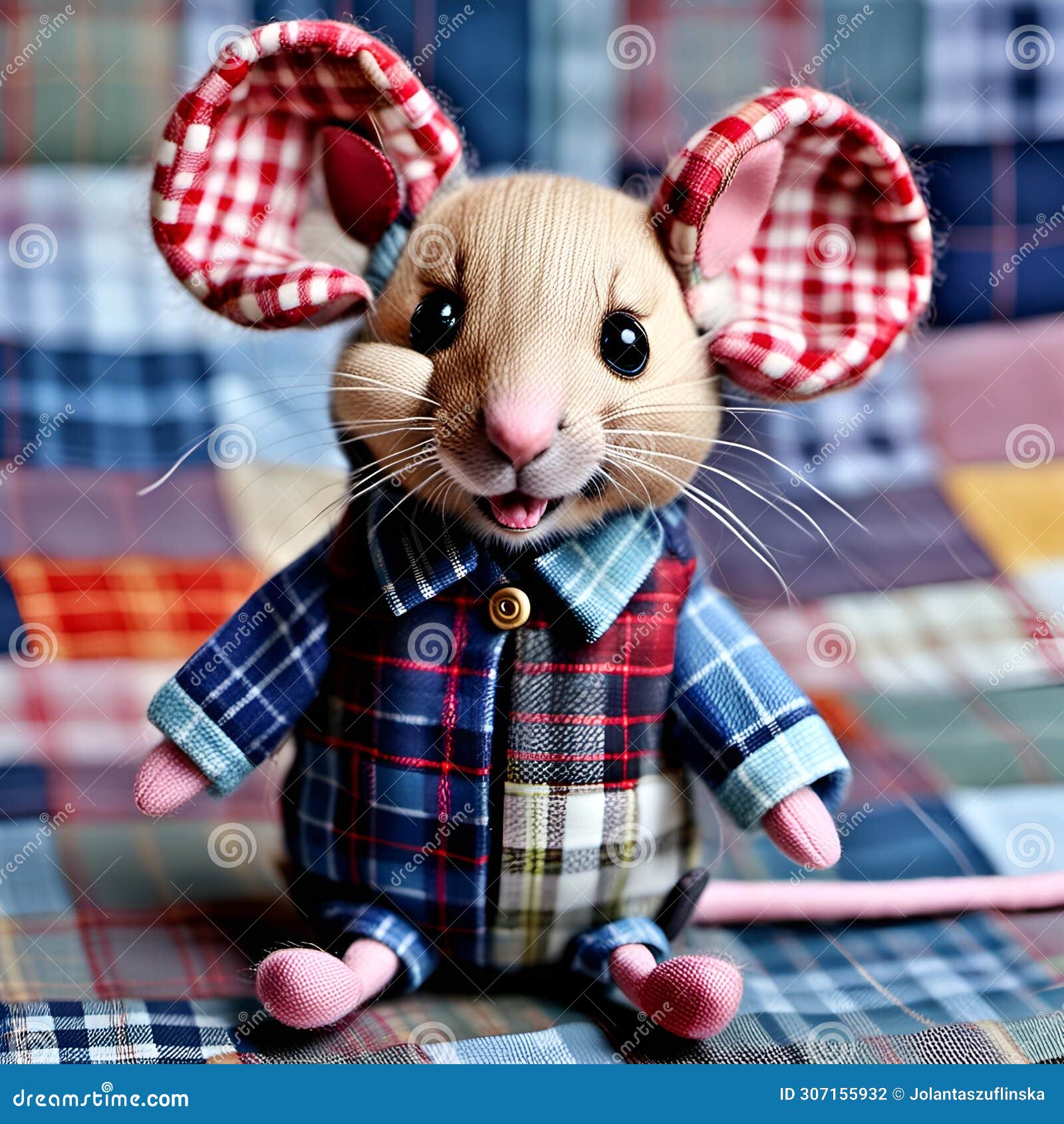 Patchwork Charm: Chibi Mouse Wonderland Stock Illustration ...