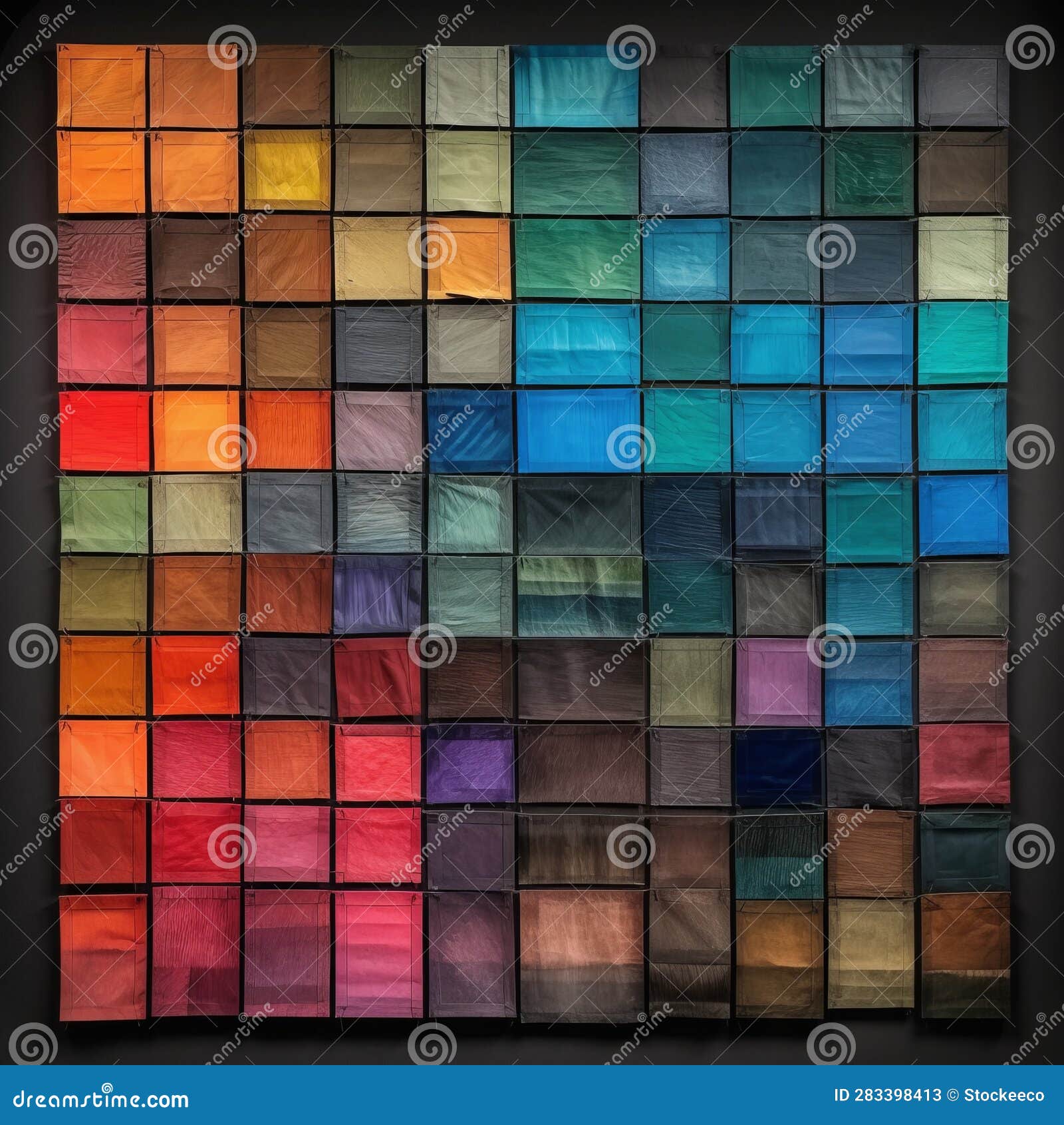 Colorful Square Display in Flowing Drapery Style Stock Illustration ...