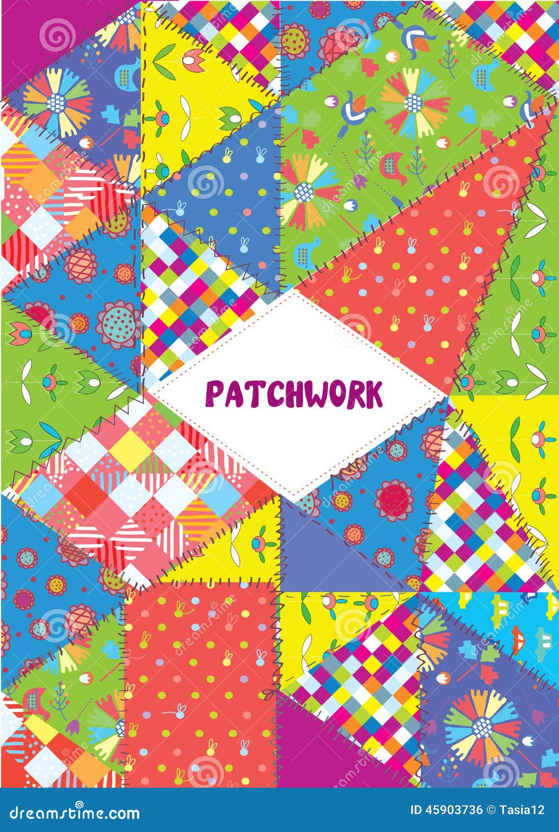 Patchwork Cover or Placard - Funny Design Stock Vector - Illustration ...