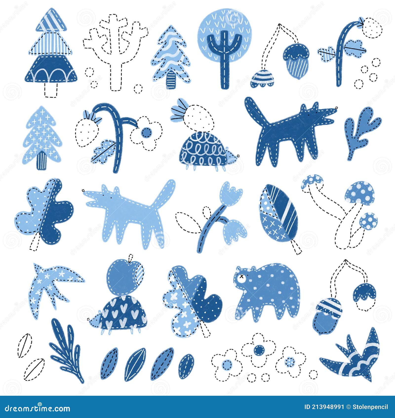 Patchwork Of Denim Fabric Vector Illustration | CartoonDealer.com #58460126