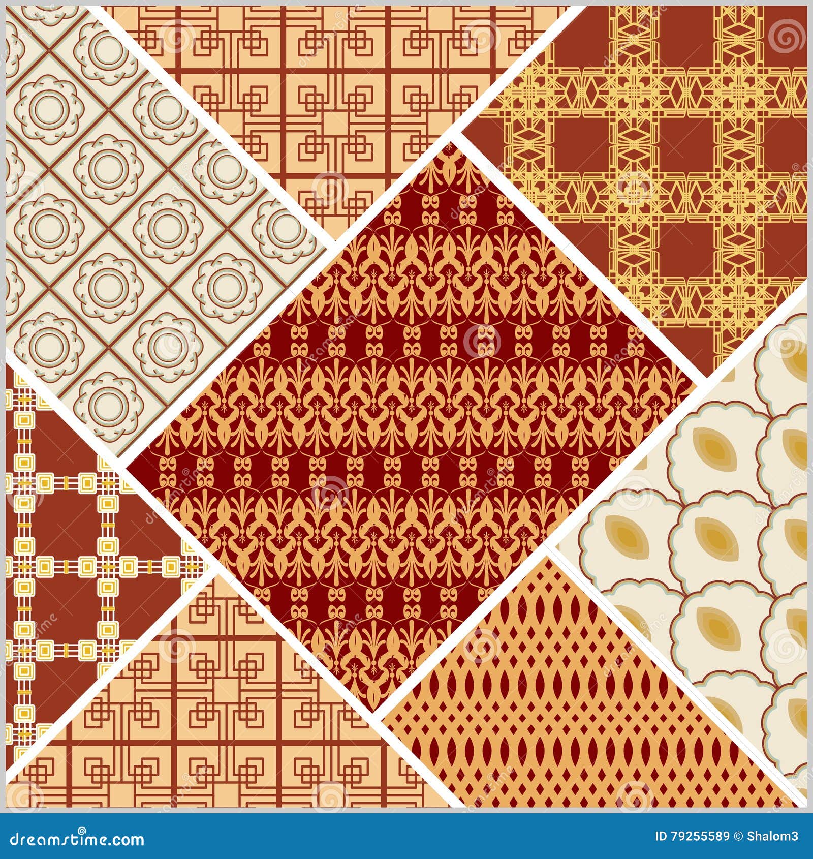 Patchwork Design in Art Deco Style. Decorative Vector Abstract Tile in ...