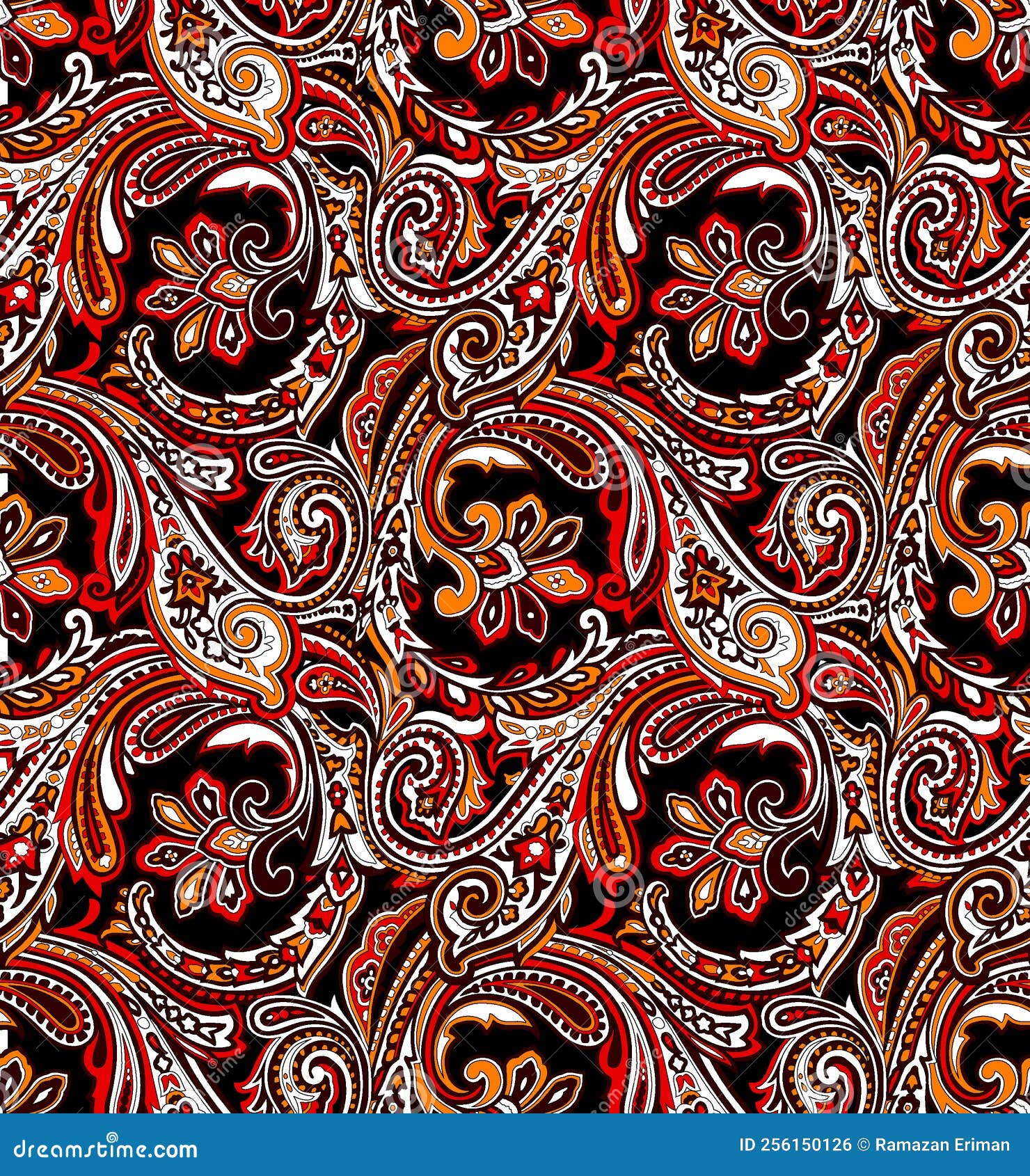 Halftone Color Texture Background. Paisley Vintage Illustration Texture ...